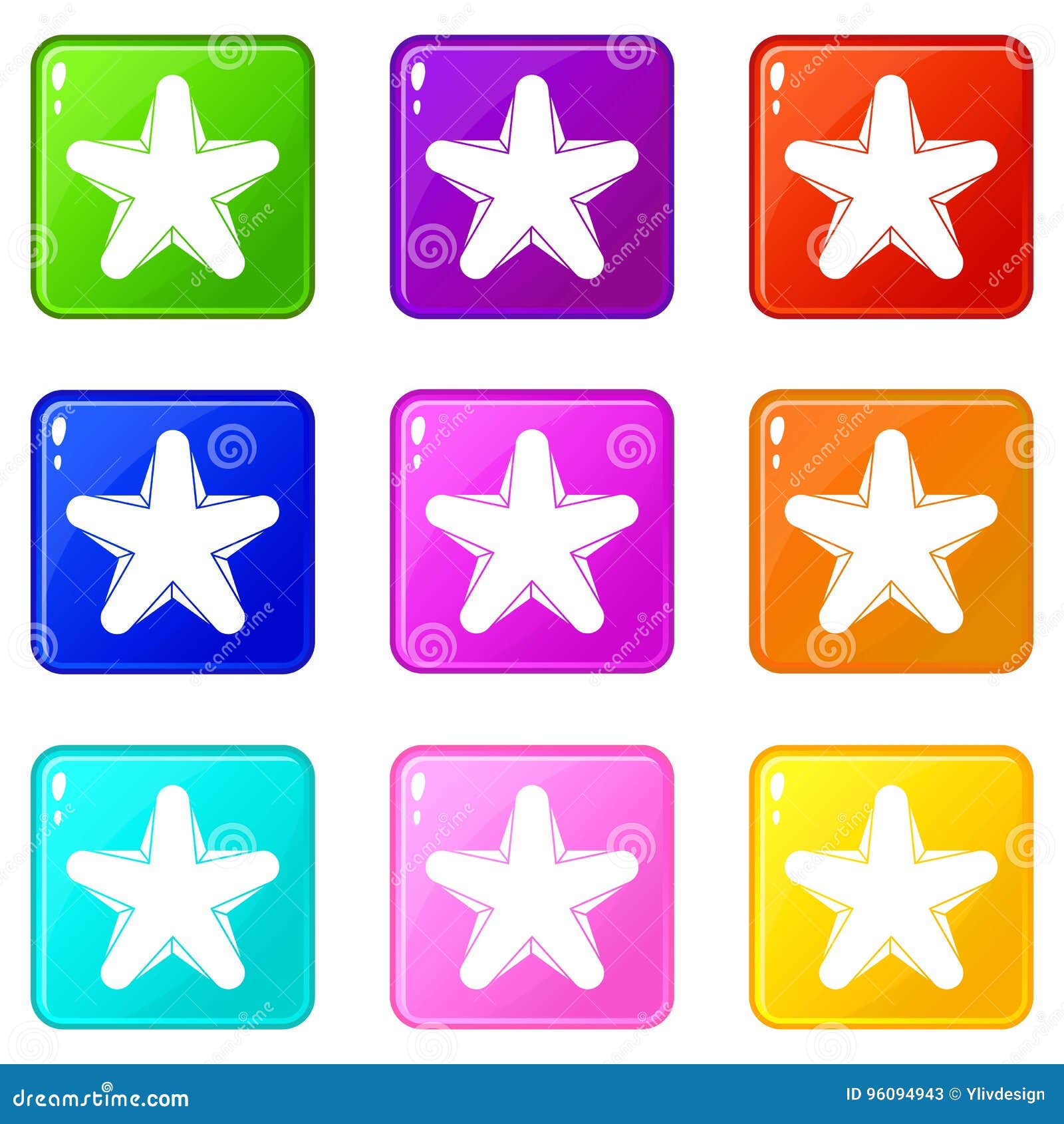 Star icons 9 set stock vector. Illustration of metal - 96094943