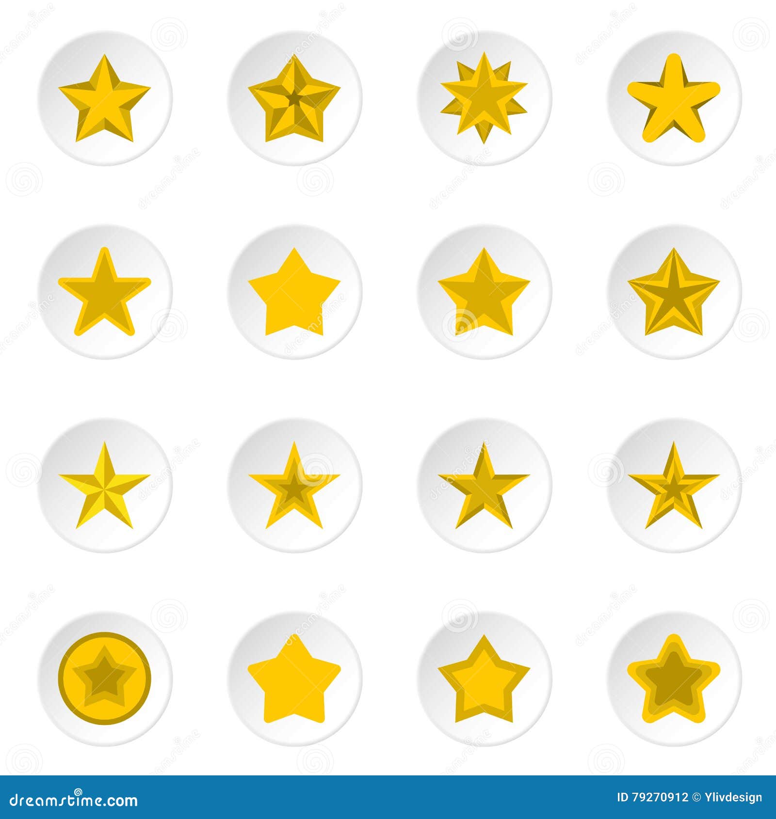 Star icons set, flat style stock vector. Illustration of flat - 79270912