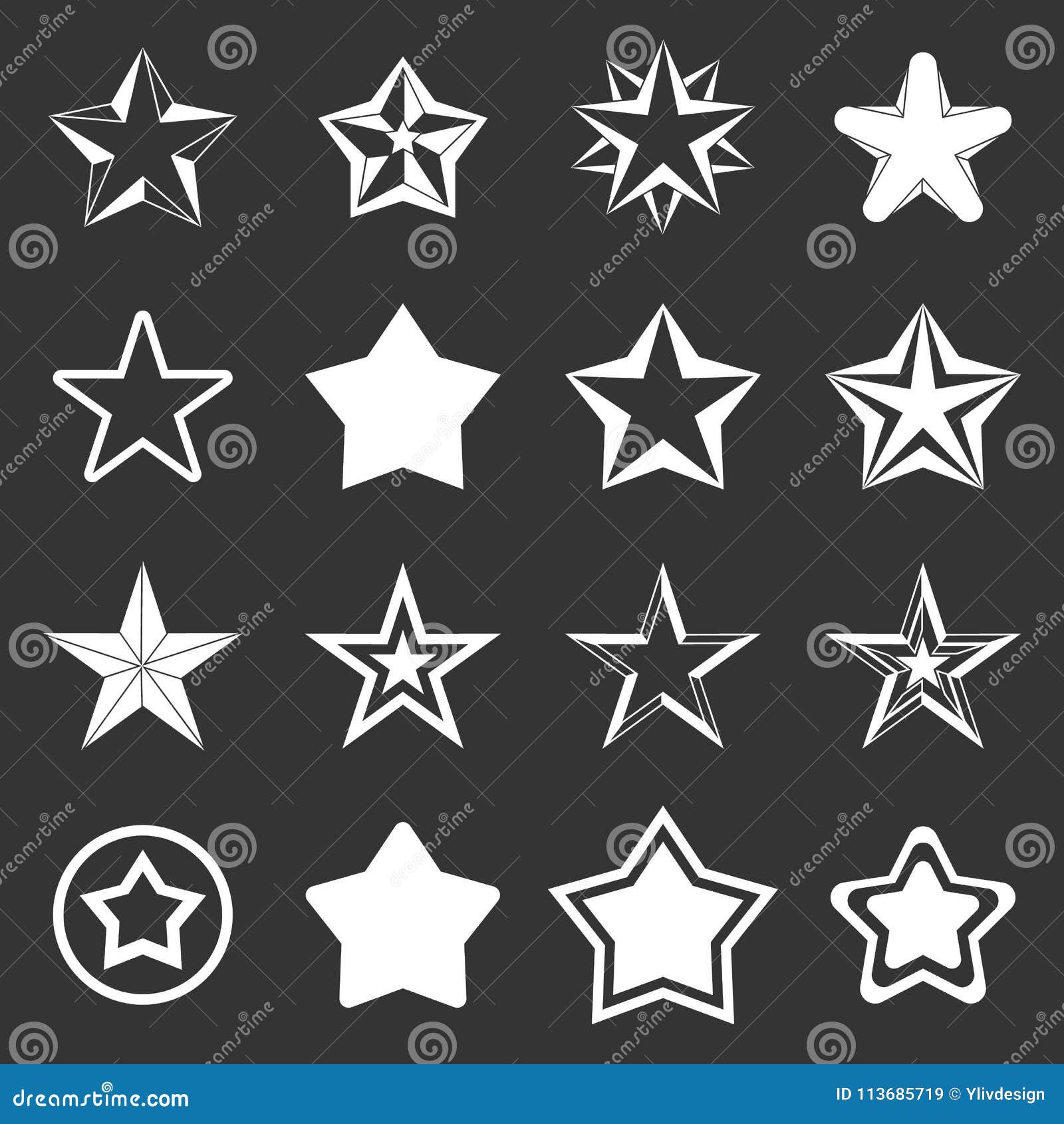 Star icons set grey vector stock vector. Illustration of achievement ...