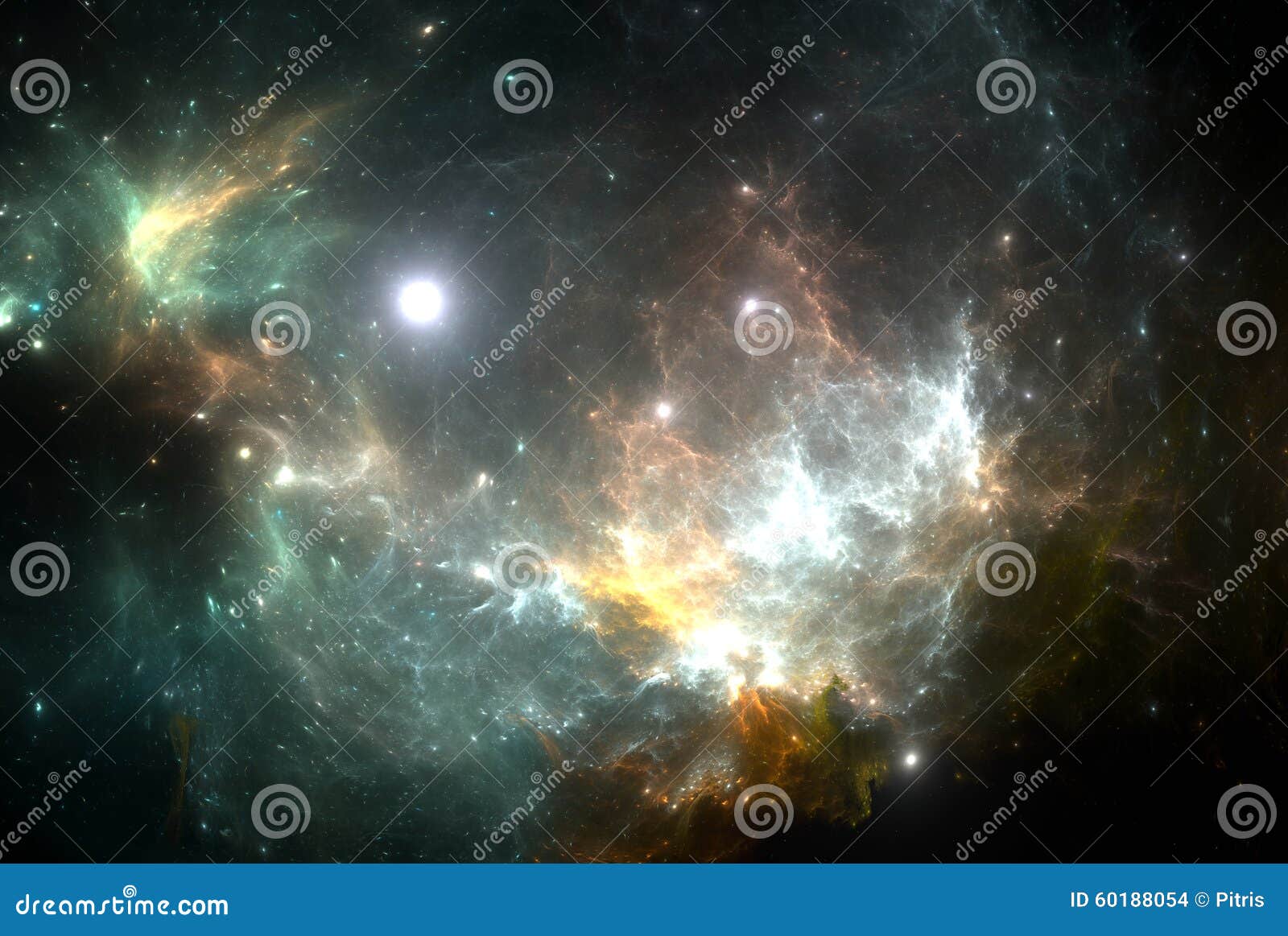 Star Illuminating the Nebula Stock Illustration - Illustration of ...