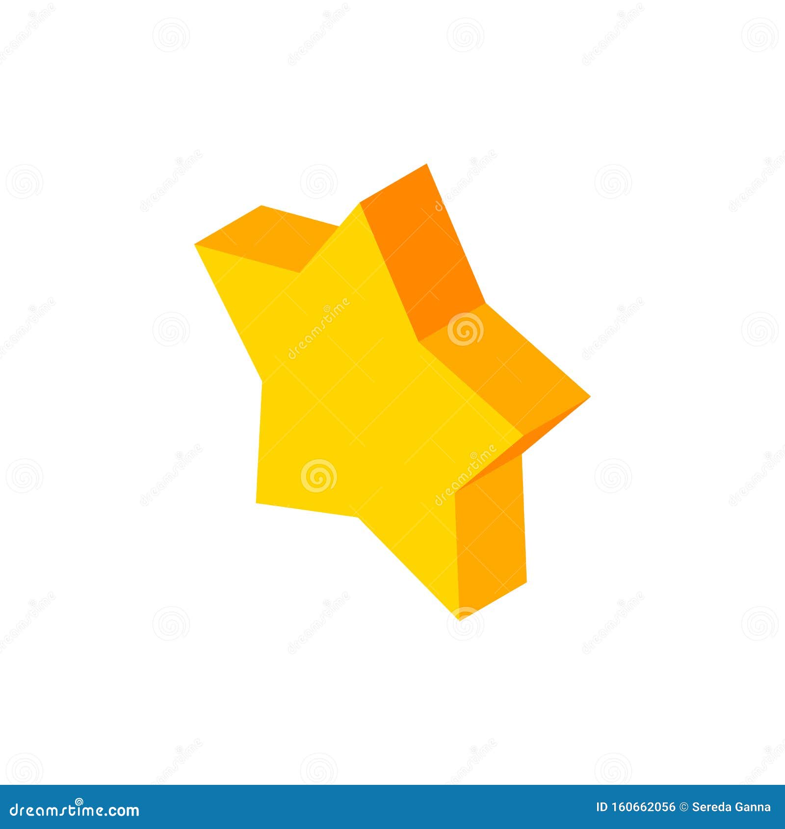Star Isometric Logo Concept, 3d Vector Illustration. Flat Design Style ...