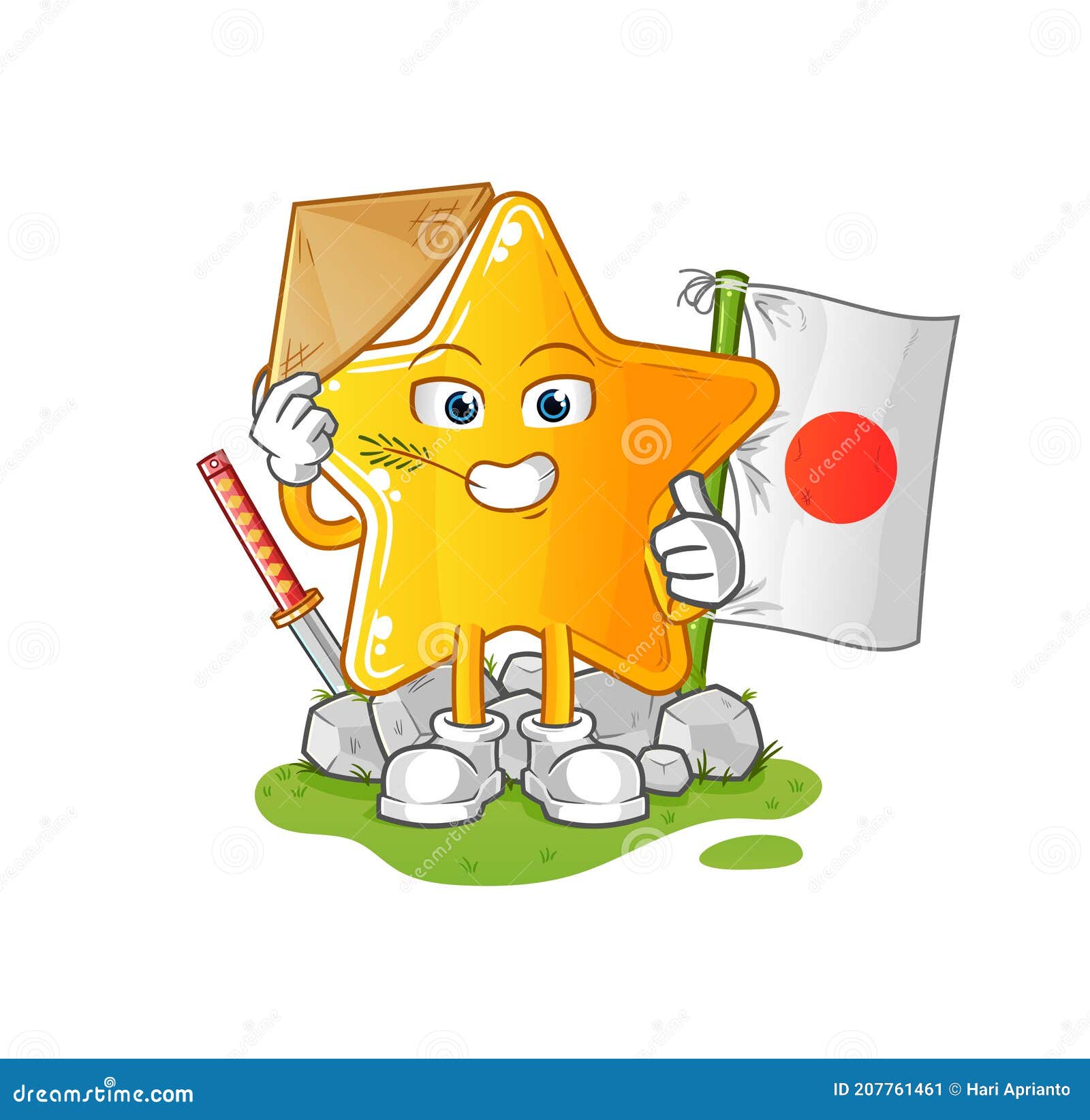 Star - Japanse Vector. Tekenfilm Vector Illustratie - Illustration of ...