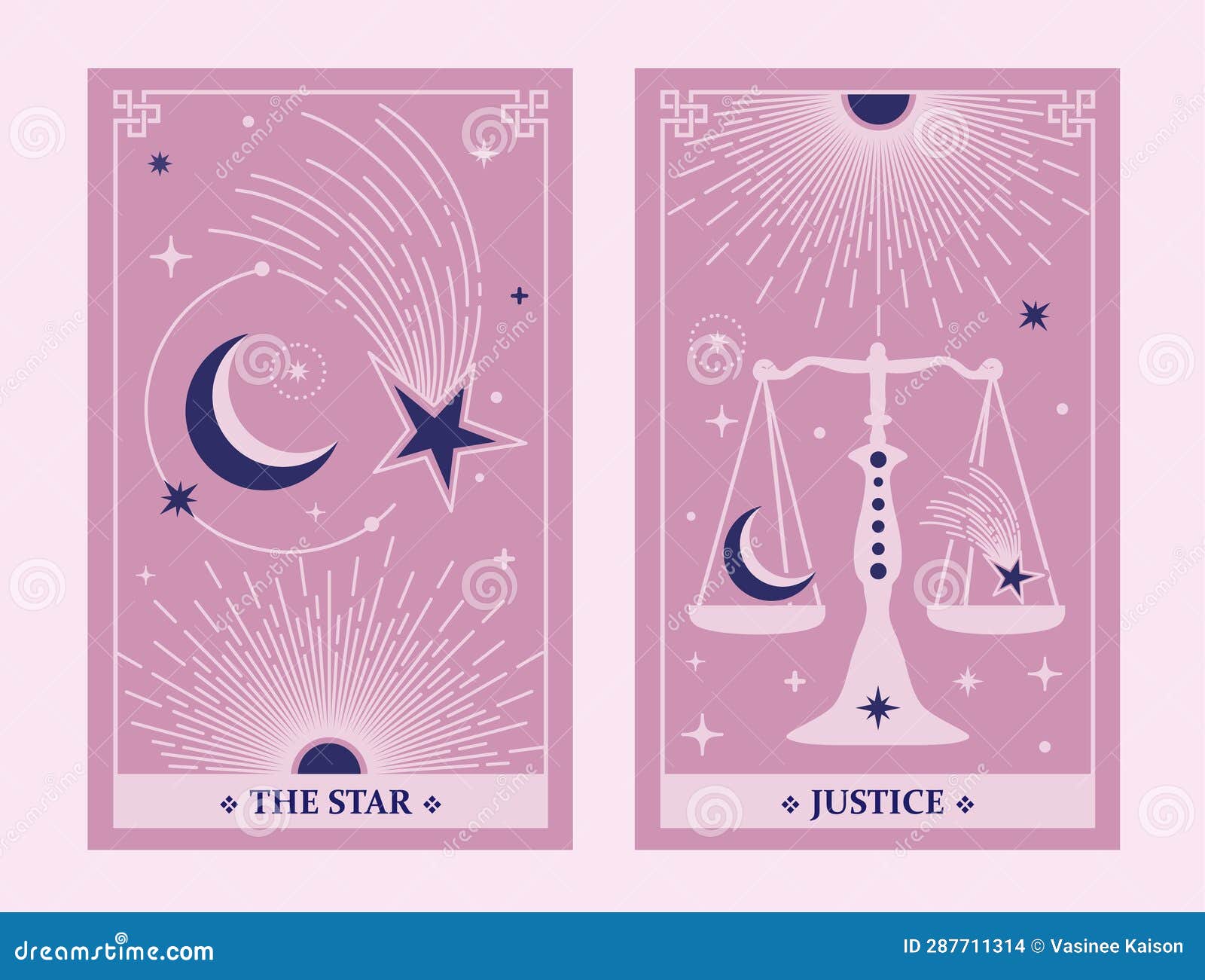The Star and Justice Tarot Card Fortune Telling Occult Mystic Esoteric ...