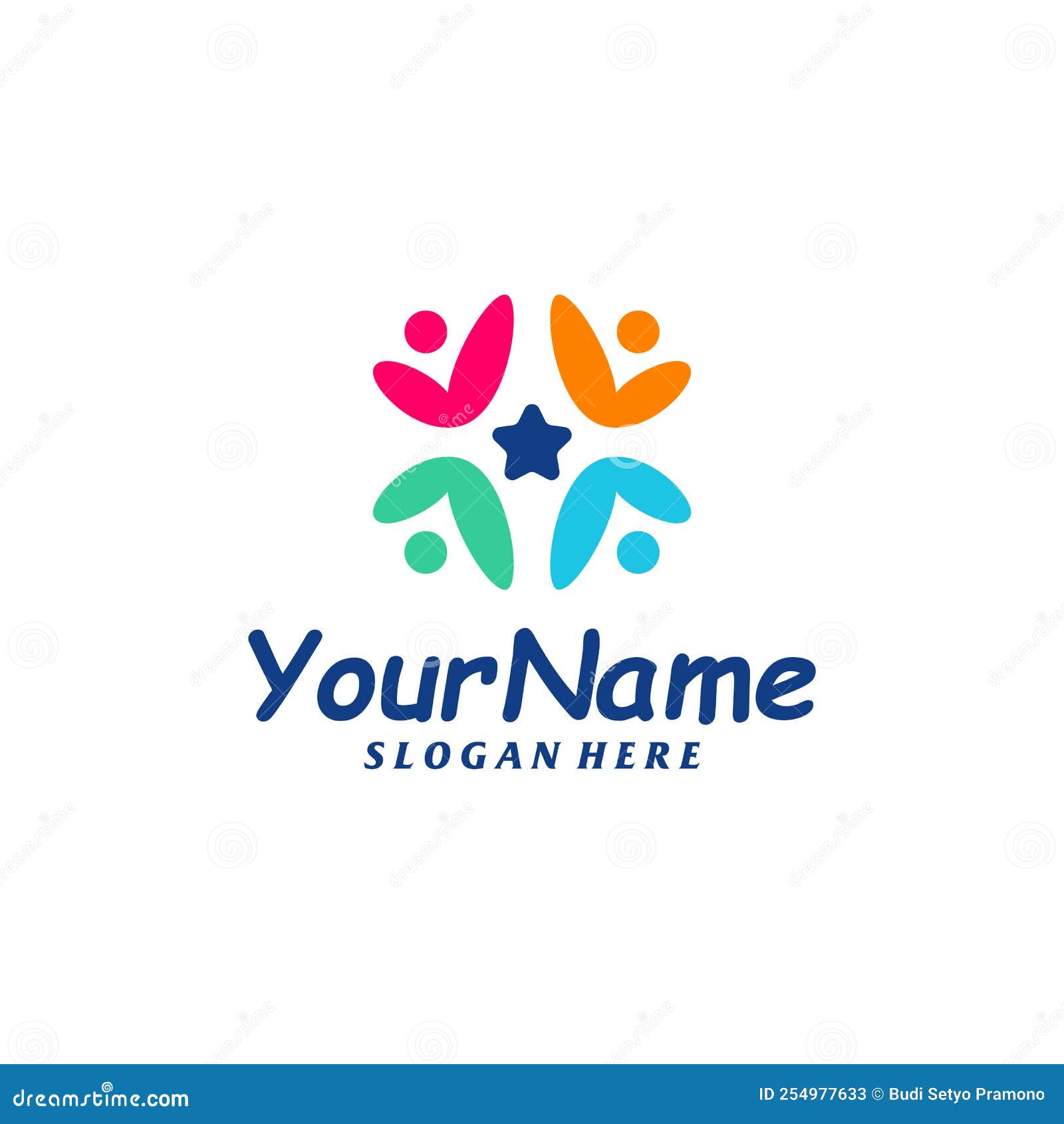 Star Kids Logo Design Template. Child Logo Concept Vector Stock ...