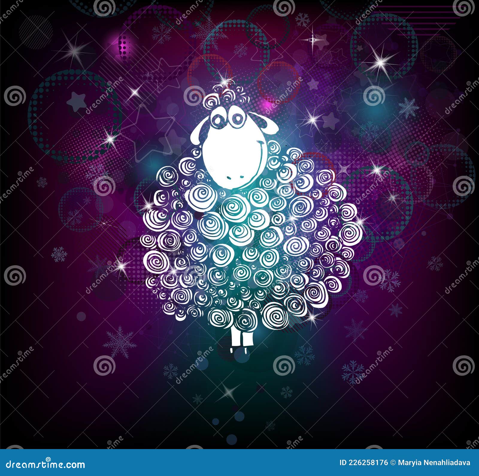 Star Lamb. Vector Illustration . Sweet Dreams Sheep Vector Illustration ...
