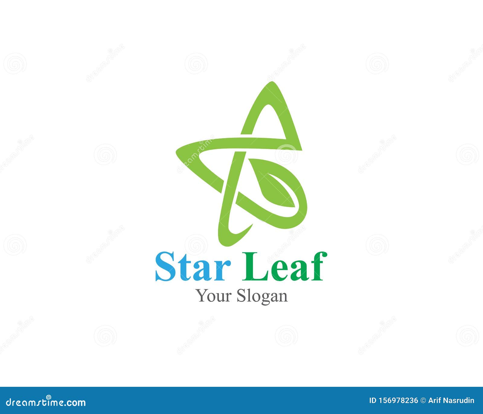 Star with Leaf Concept Innovation Logo Template Vector Stock ...