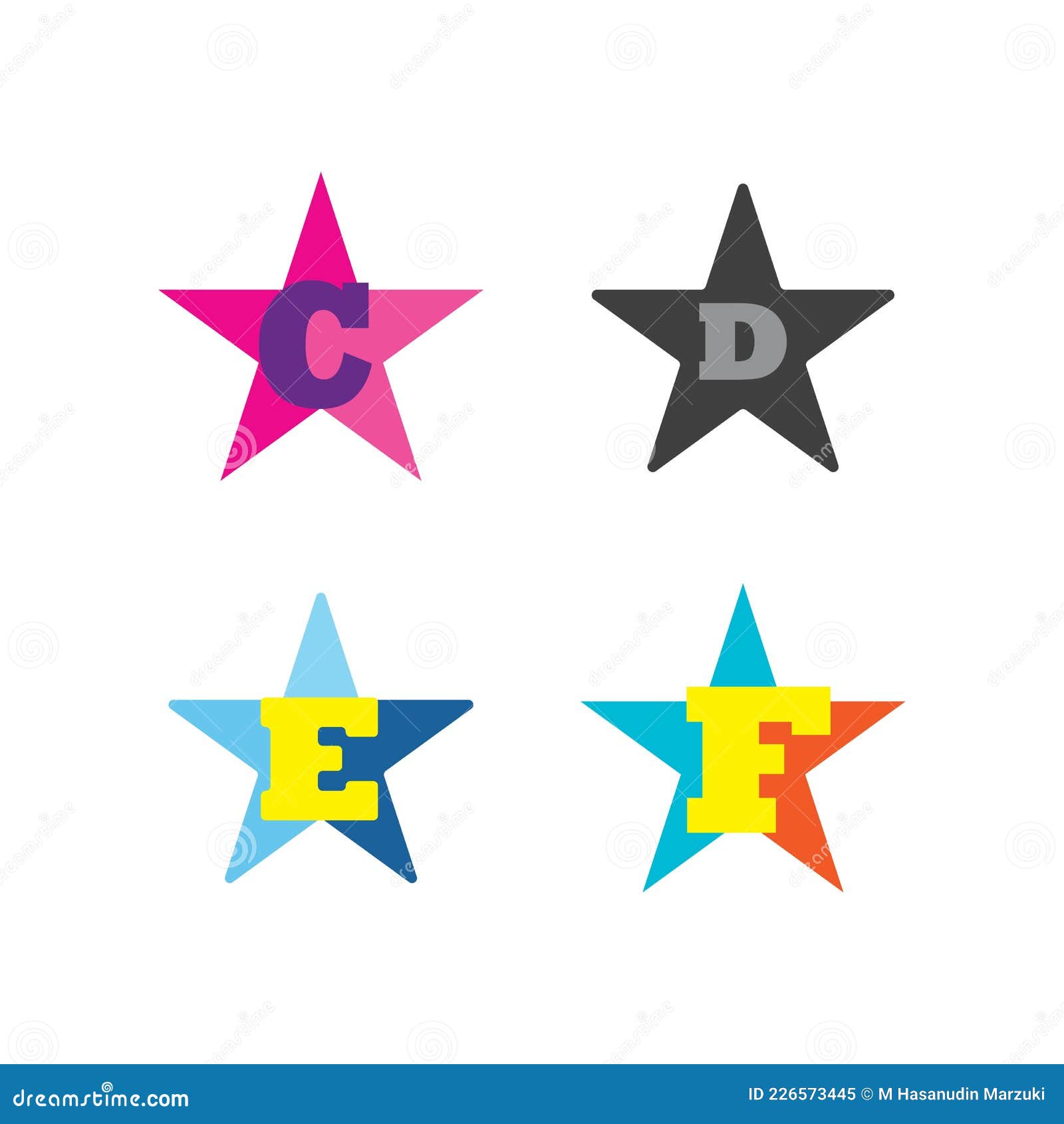 Star letter alphabet stock vector. Illustration of concept - 226573445