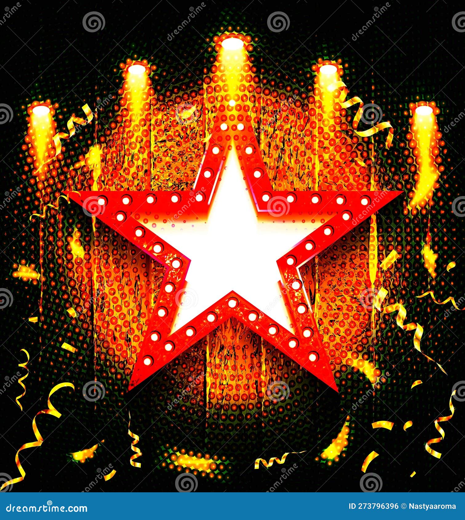 A star with light bulbs stock vector. Illustration of design - 273796396