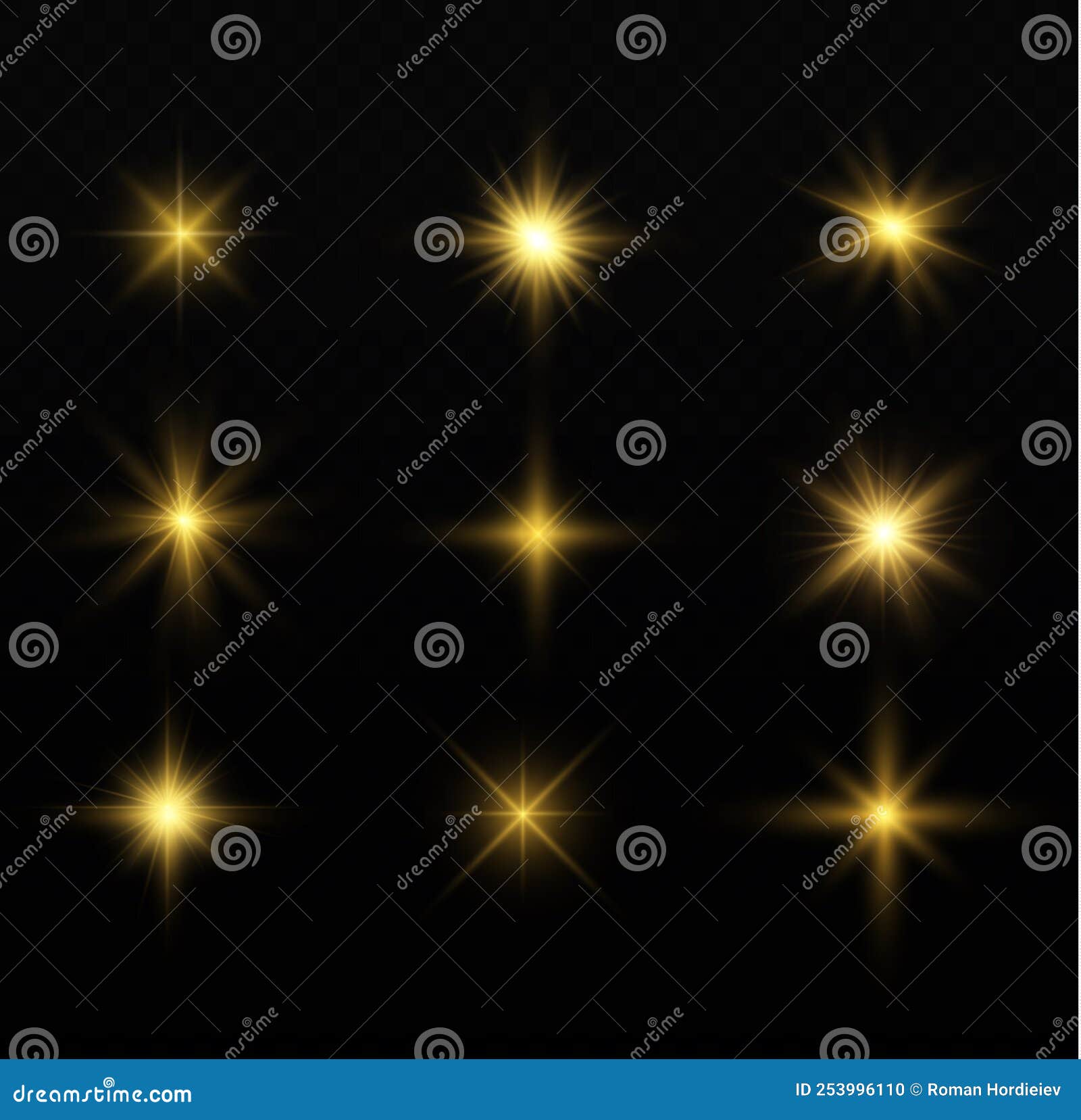 Star Light Gold, Sparkles, Sun Rays, Flash Sparks Stock Vector ...