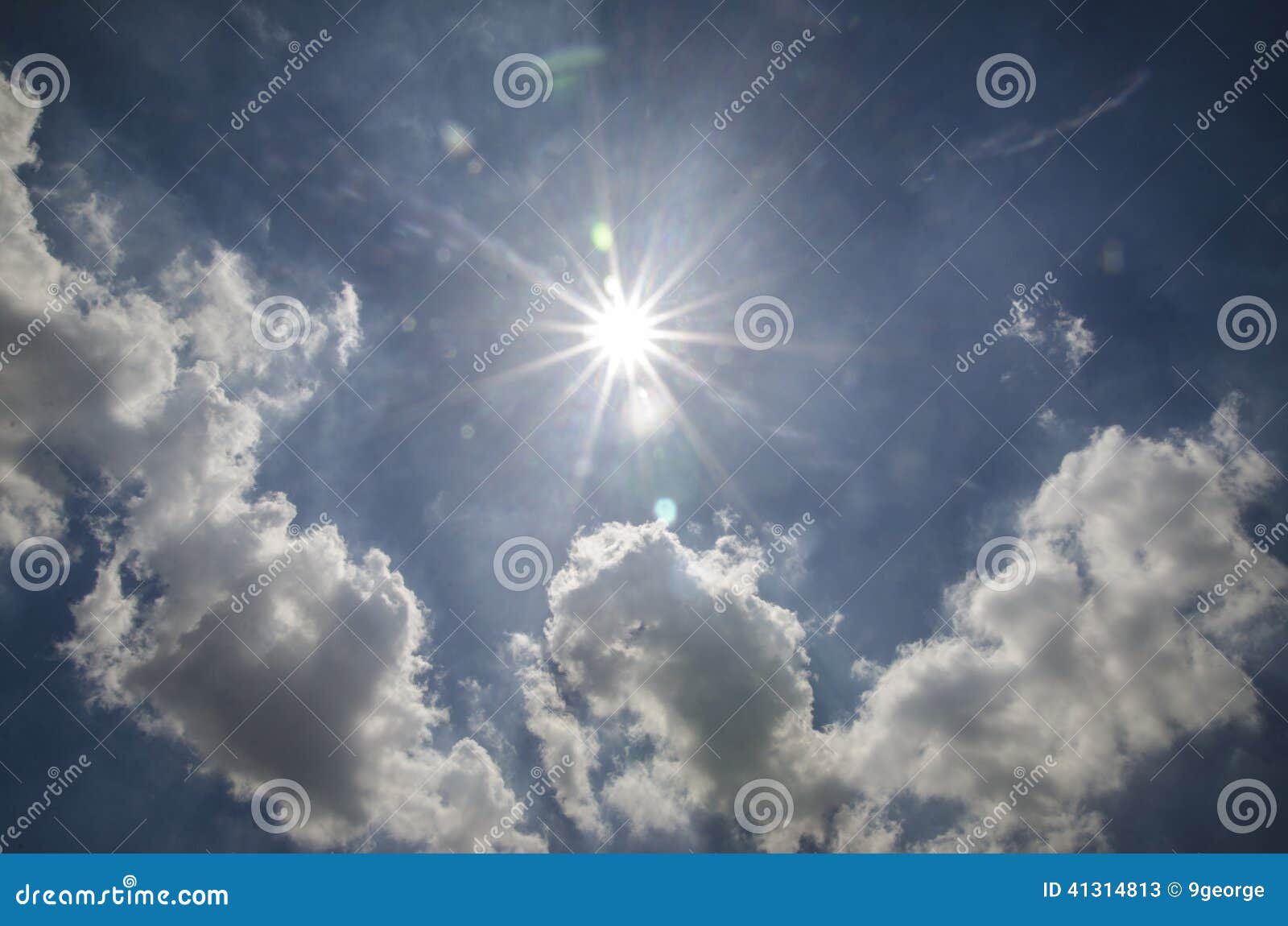 Star Like Sun Shining on the Blue Sky. Stock Image - Image of light ...