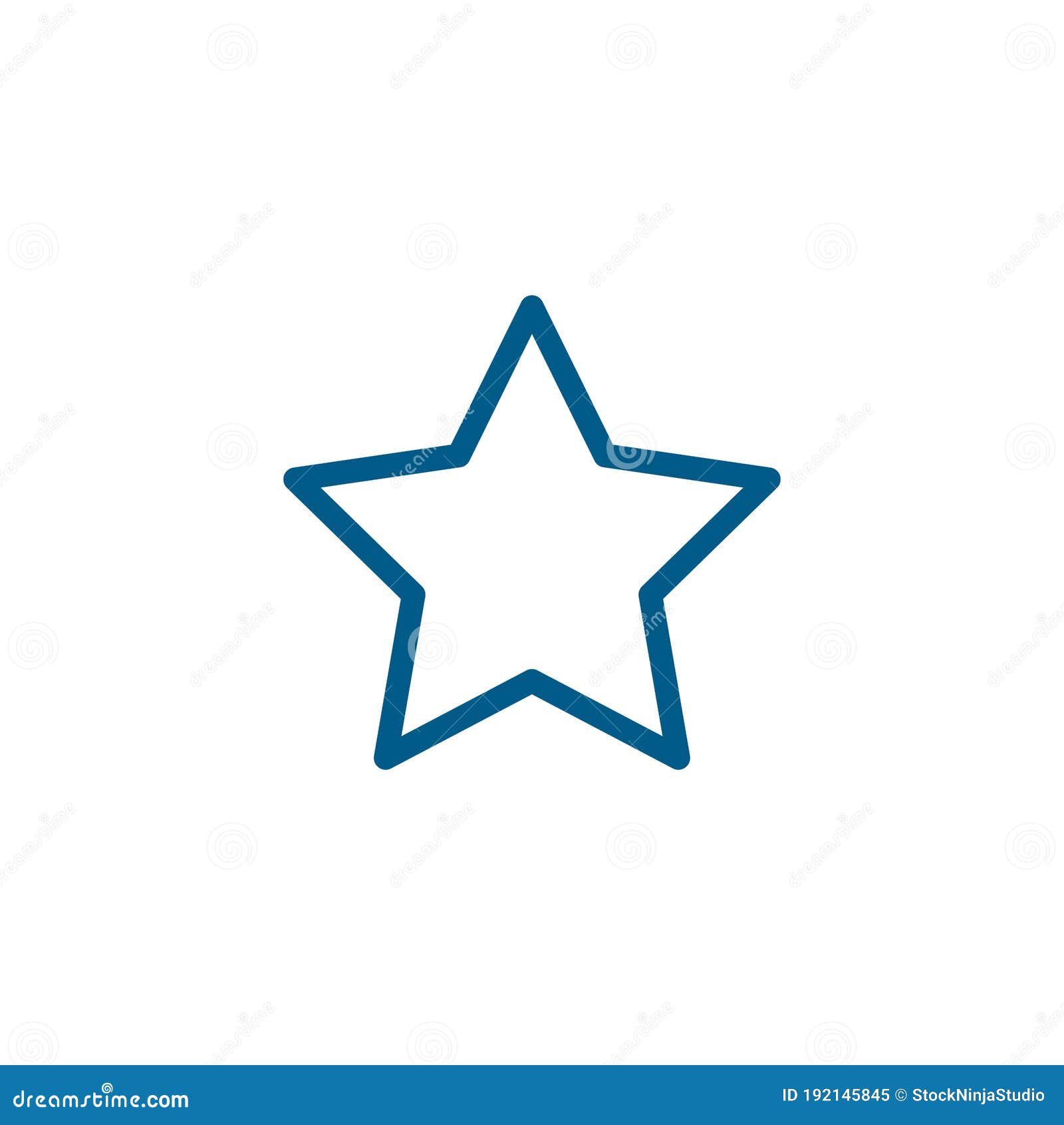 Star Line Blue Icon on White Background. Blue Flat Style Vector ...