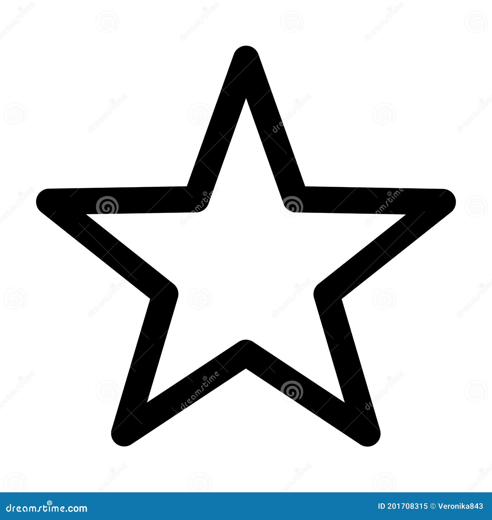 Star Line Icon. Outline Vector Illustration Isolated on White Stock ...