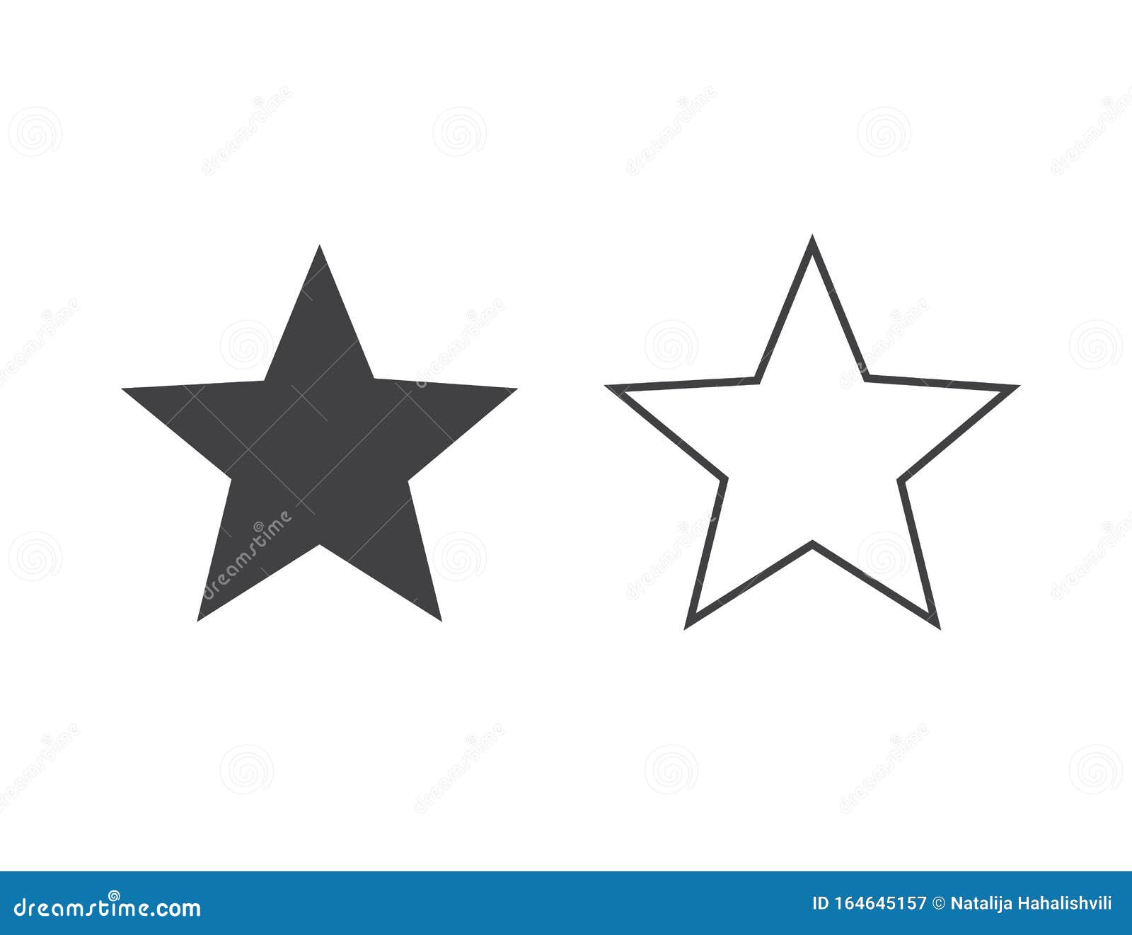 Star Line Icon Set. Vector Illustration in Flat Style Stock Vector ...