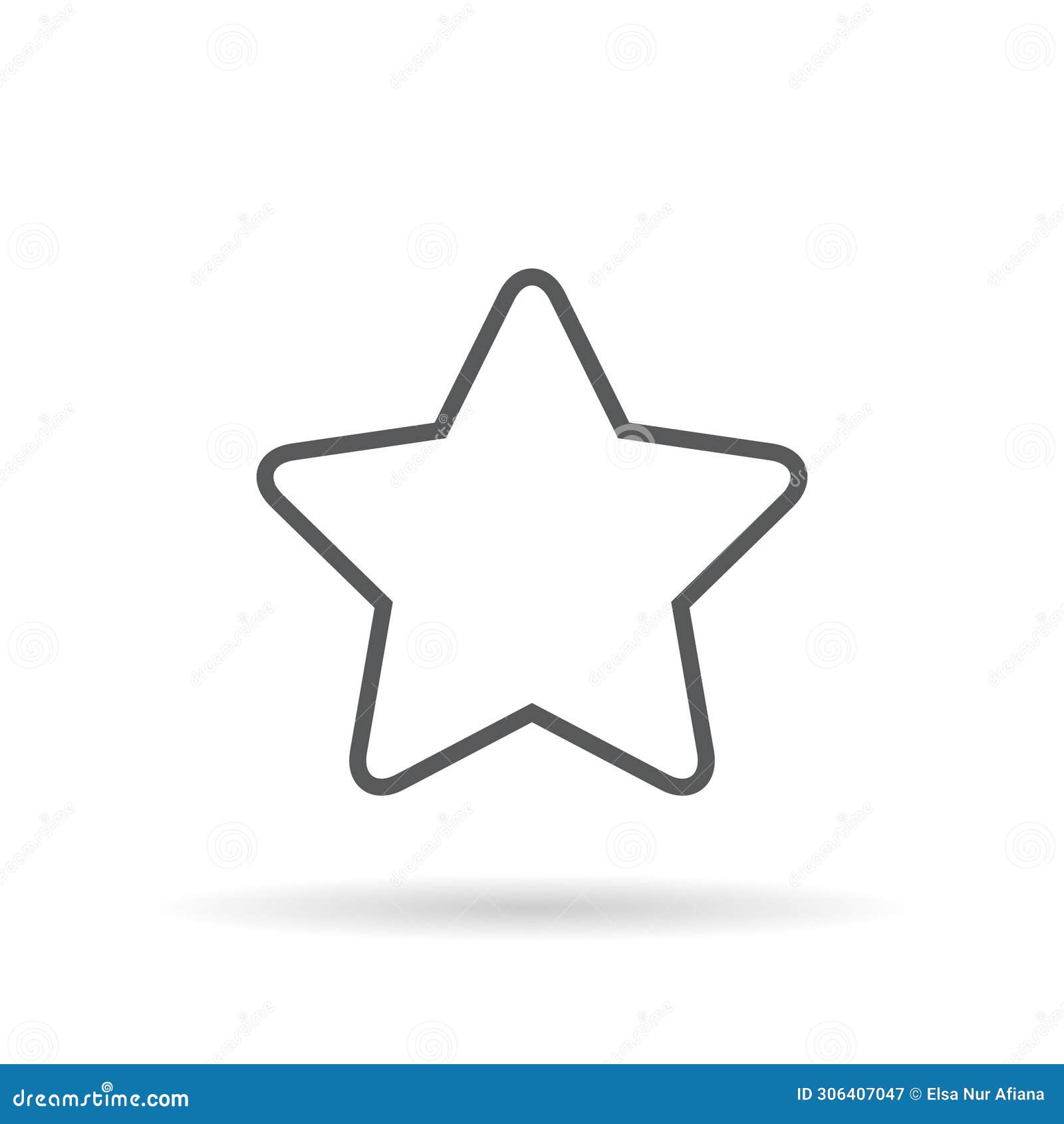 Star Line Icon Vector in Rounded Style Stock Vector - Illustration of ...