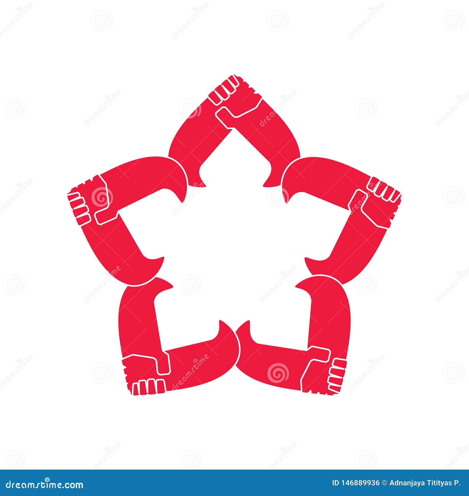 Star Linked Helpful Hand Team Logo Vector Stock Vector - Illustration ...