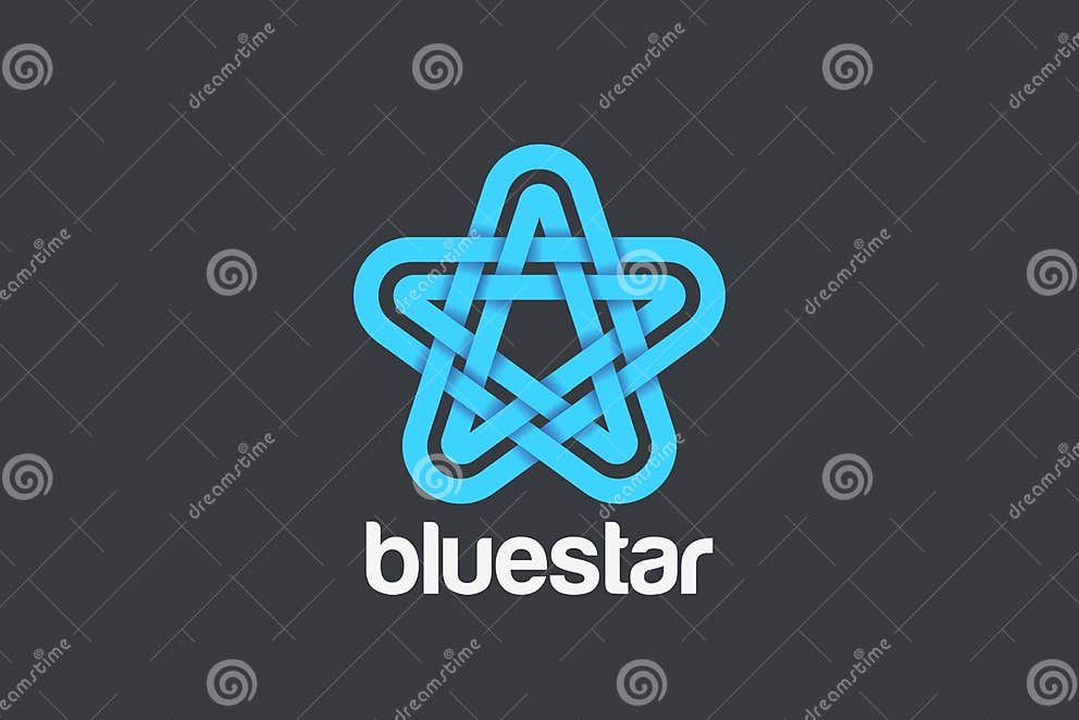 Star Logo Abstract Design Vector Linear Ribbon Sty Stock Vector ...