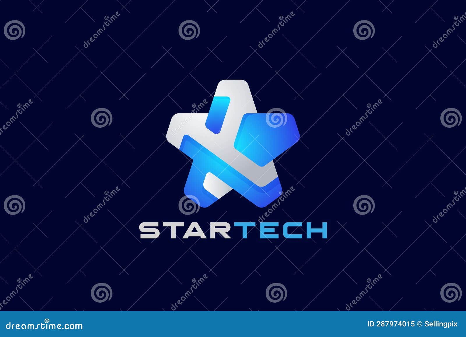 Star Logo Abstract Geometric Hi-Tech Technology Style Vector Design ...