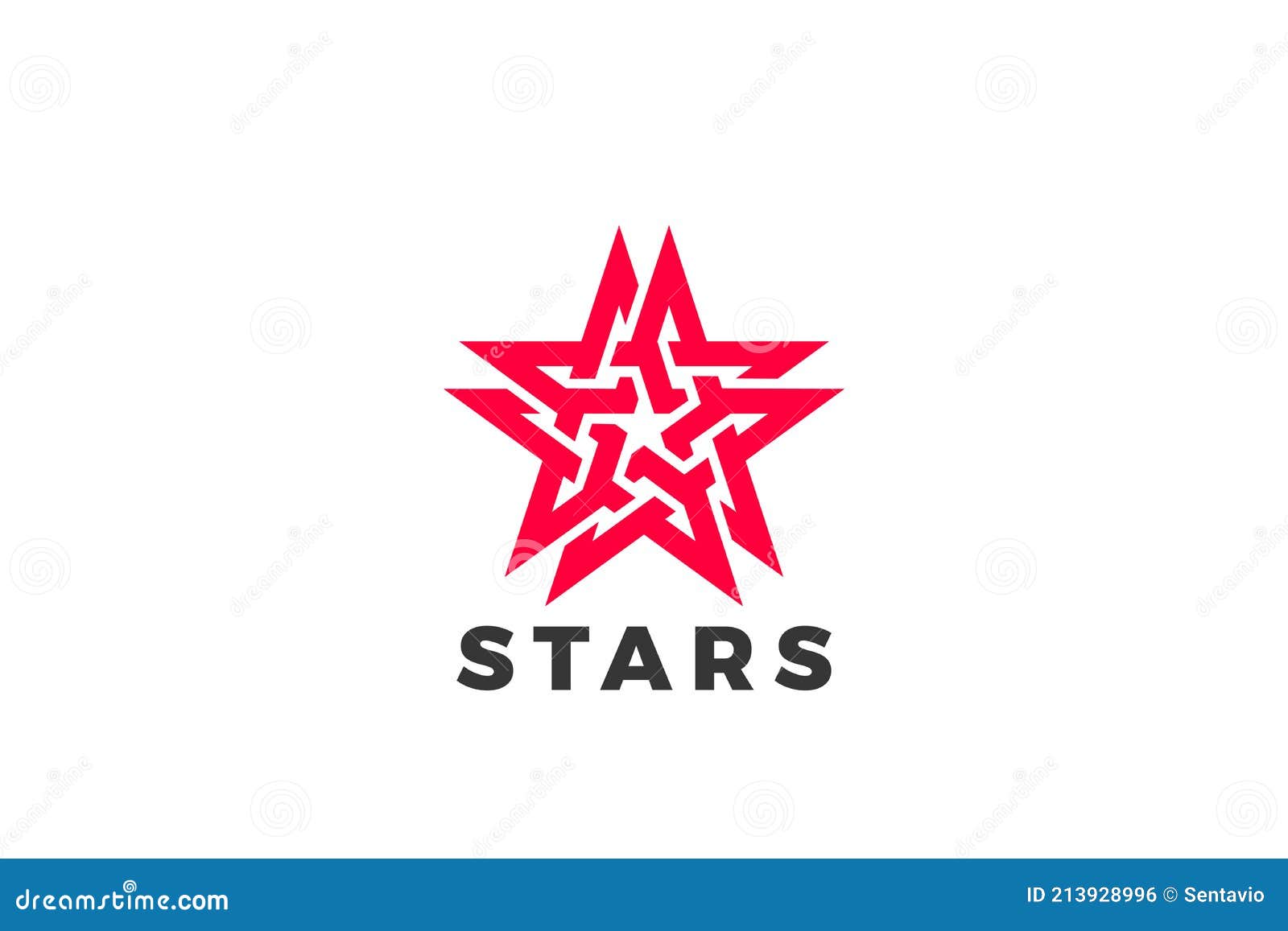 Star Logo Abstract Unusual Design Vector Template. Five Point Geometric ...