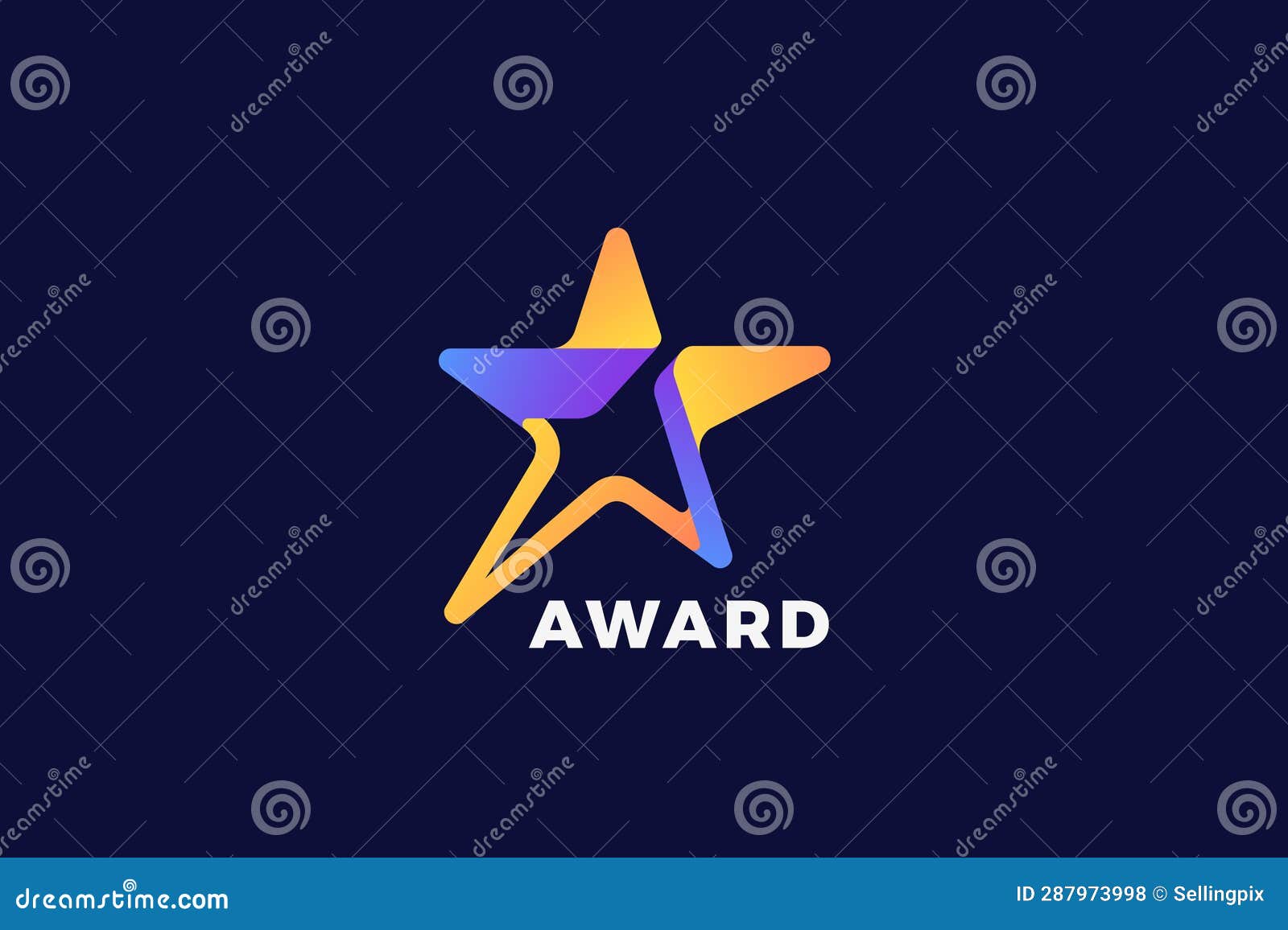 Star Logo Award Leader Abstract Design Unique Style Stock Vector ...