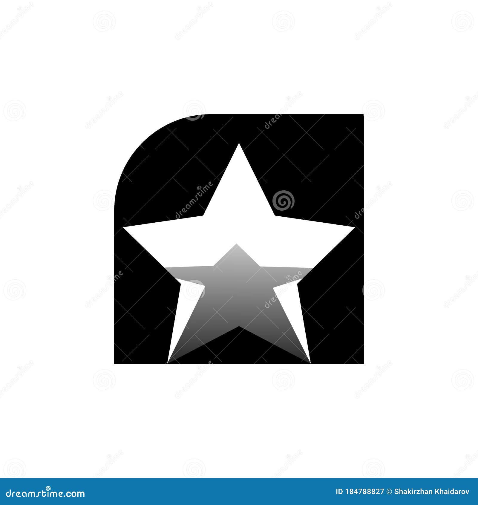Star Logo On A Black Plane Perforated With Shadow Cartoon Vector ...