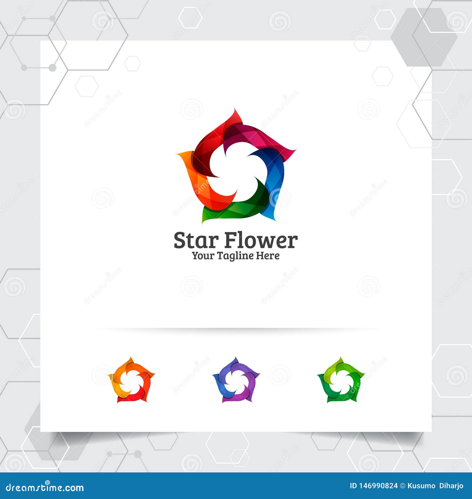 Star Logo Design Concept Of Connected Loop Symbol , Colorful Star ...