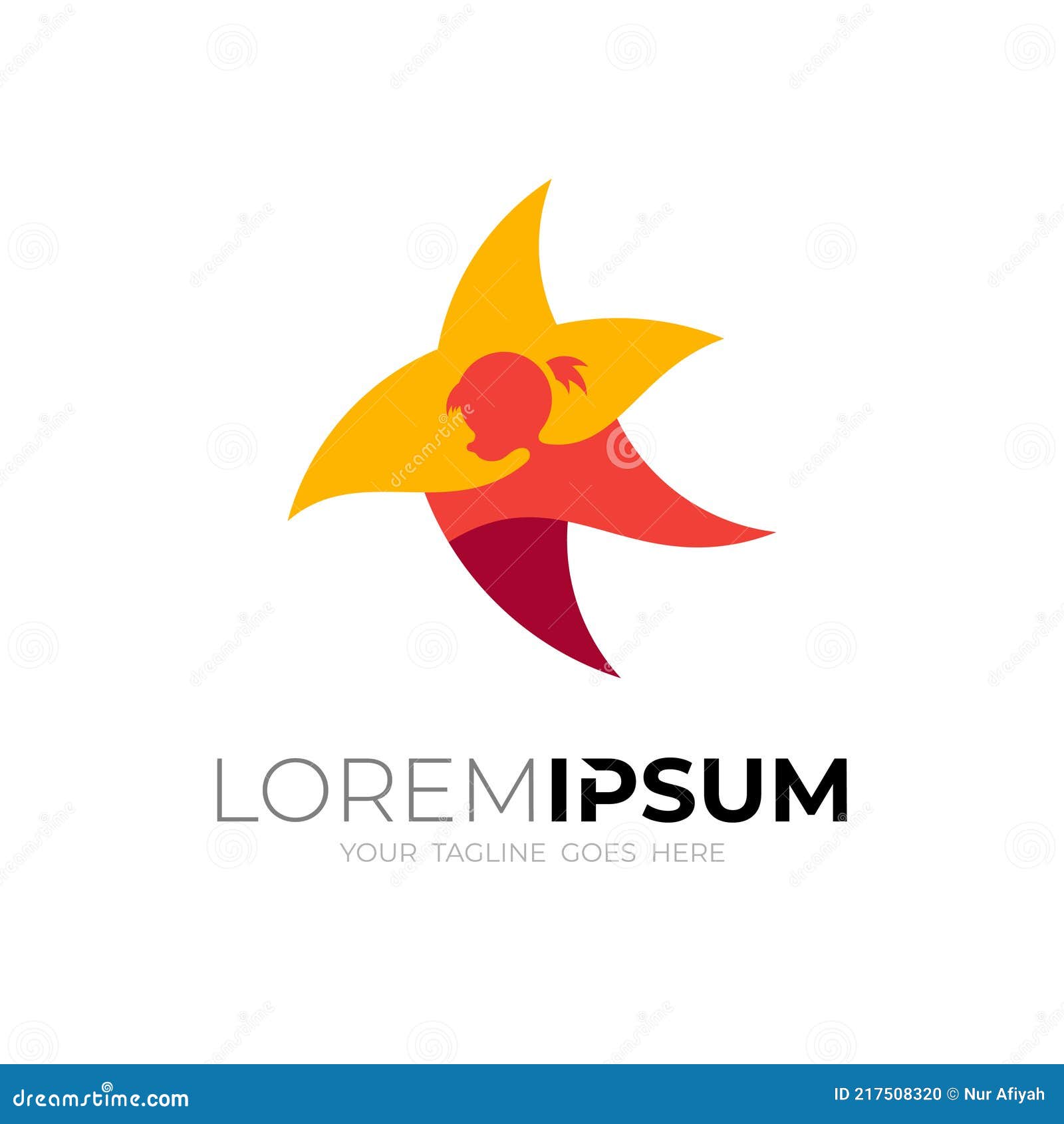 Star Logo and Girl Design Combination, Simple Icon Stock Vector ...