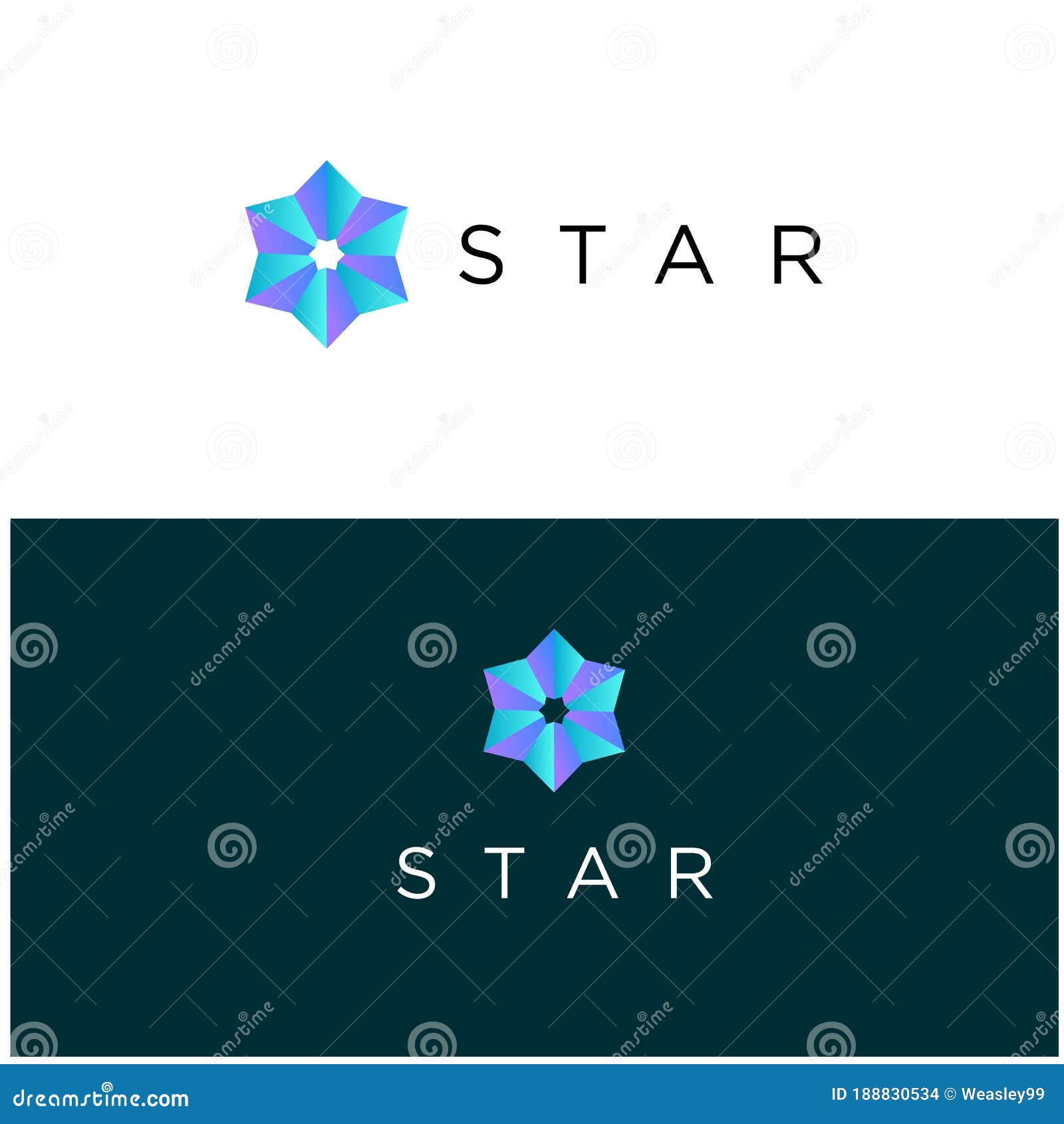 Star Logo with Hexagon Angles and Crystals Logo Design Inspiration ...