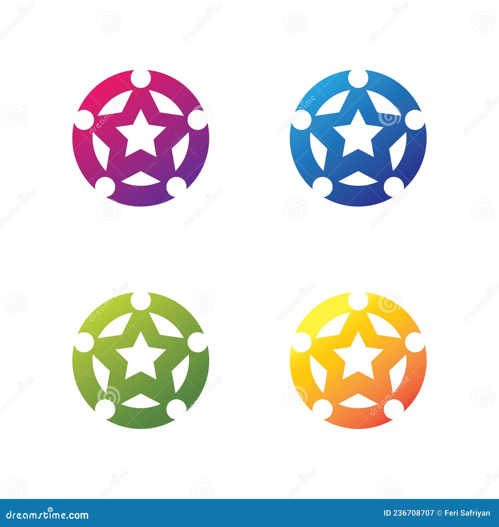 Star logo icon set stock vector. Illustration of glossy - 236708707