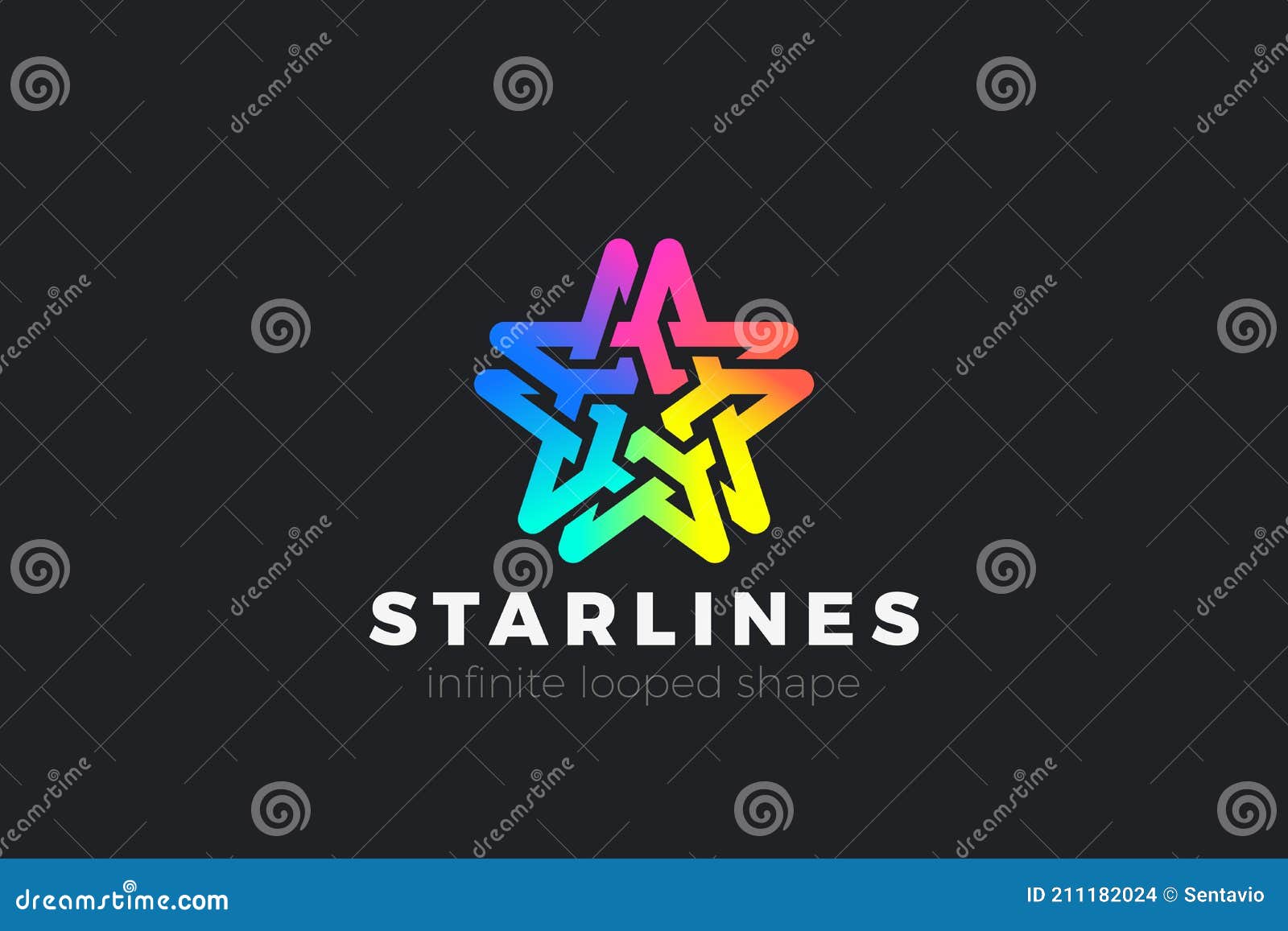 Star Logo Infinite Loop Abstract Linear Outline Colorful Loop Concept ...