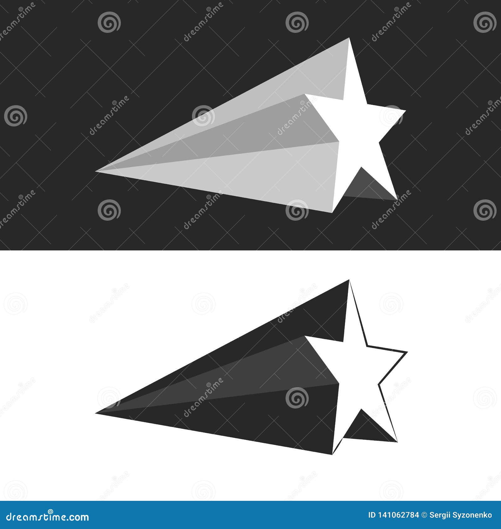 Star Logo Set Motion Isometric Shape Minimalist Design Element ...