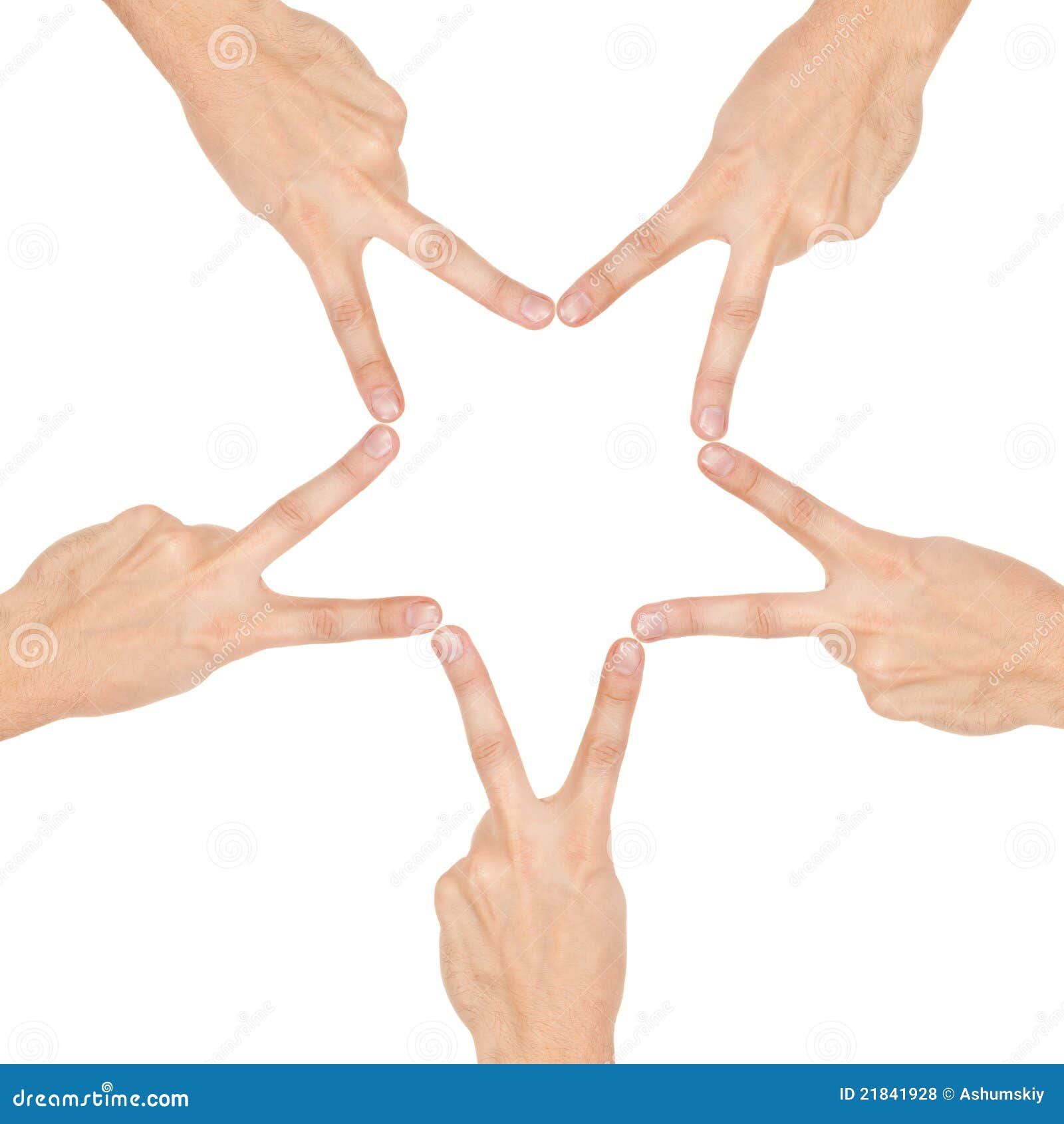 Star Made Of Human Hands Royalty Free Stock Photos - Image: 21841928