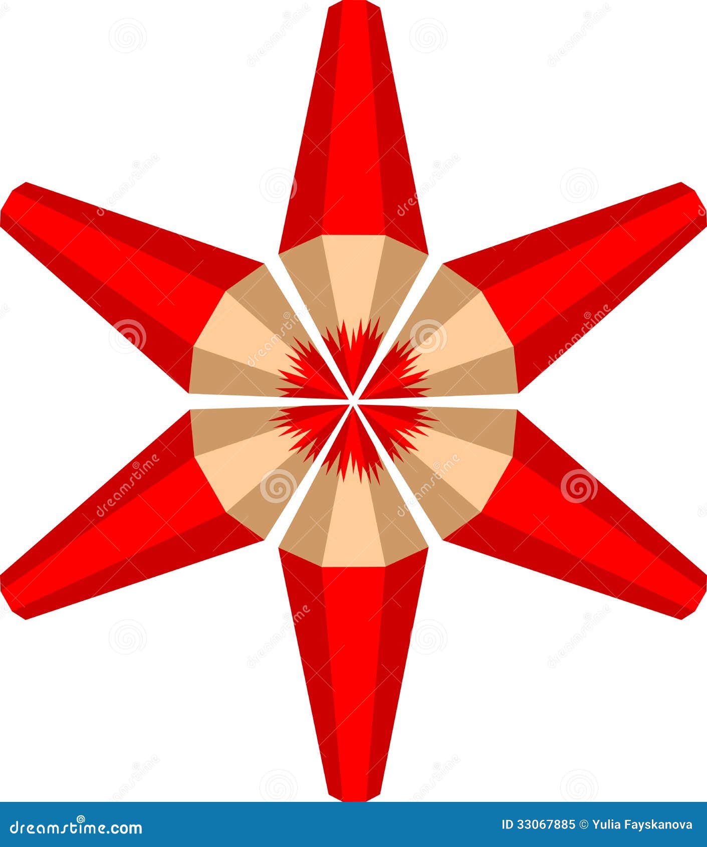 The Star Made of Red Pencils Stock Illustration - Illustration of ...