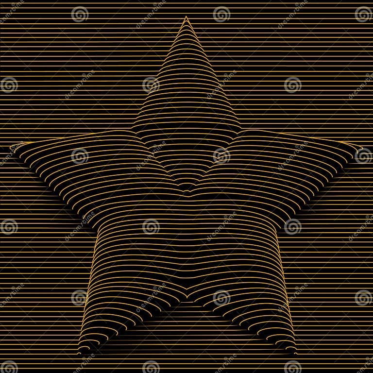 Star Made in the Technique of Three-dimensional Line Drawing. Stock ...