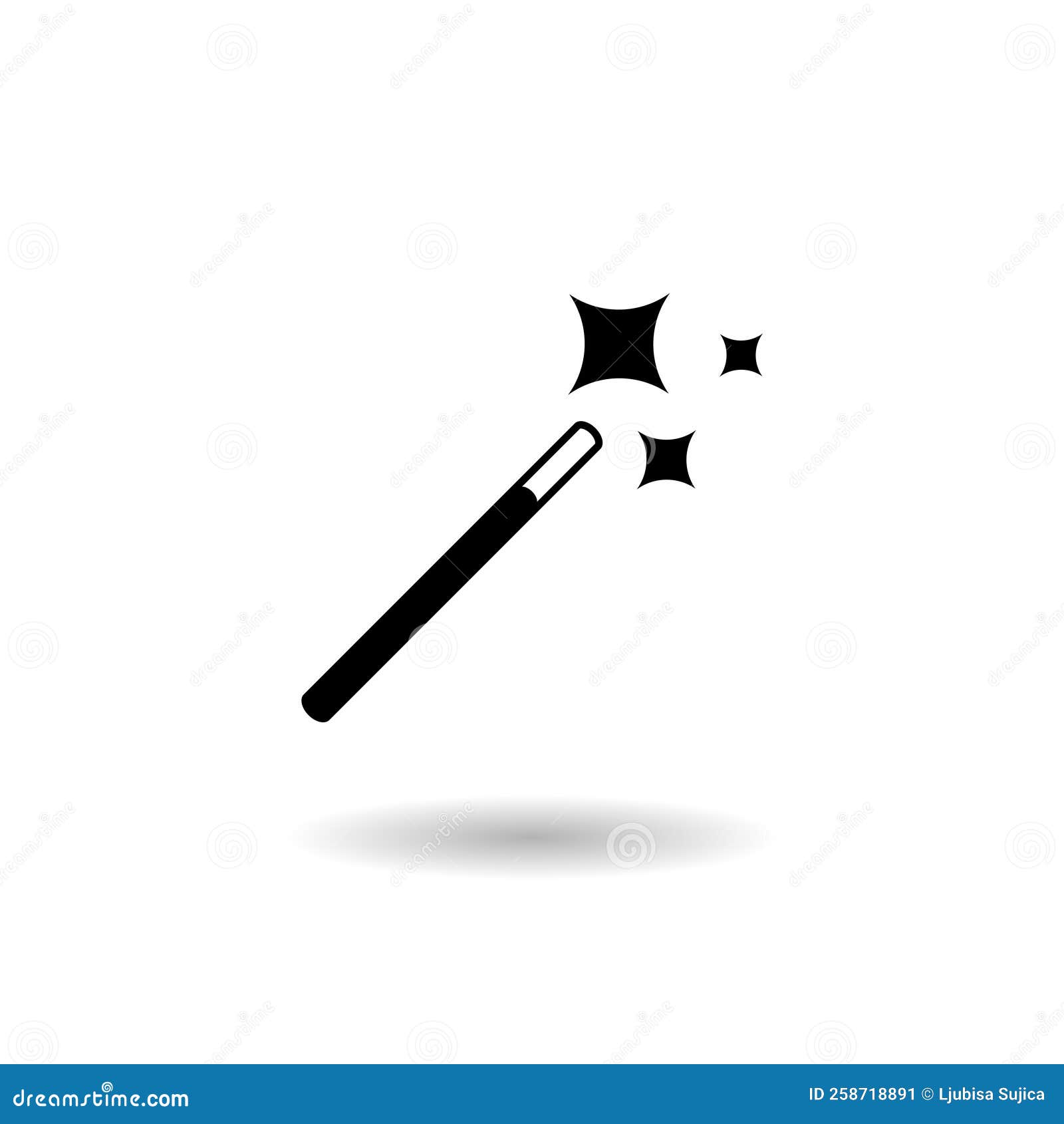 Star Magic Wand Icon Logo with Shadow Stock Vector - Illustration of ...