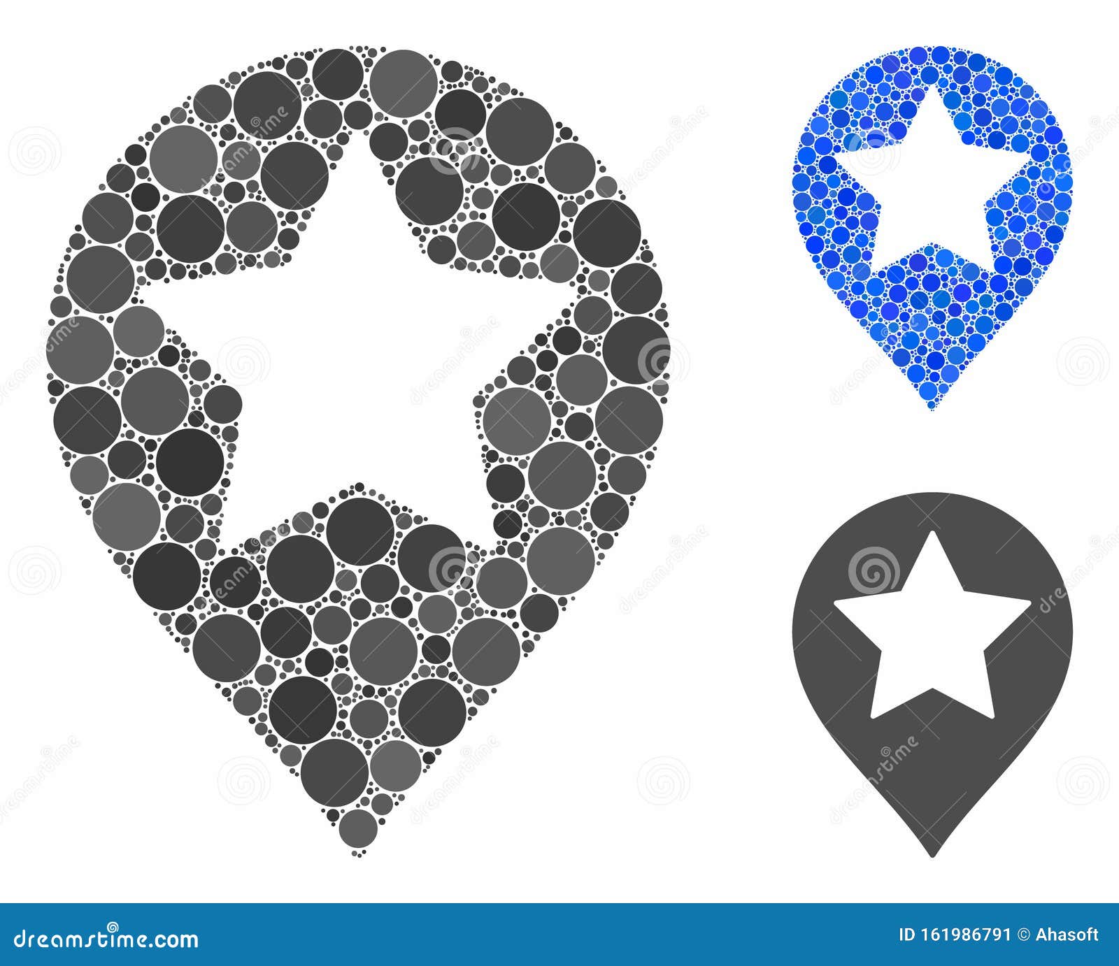 Star Map Marker Composition Icon of Circle Dots Stock Vector ...