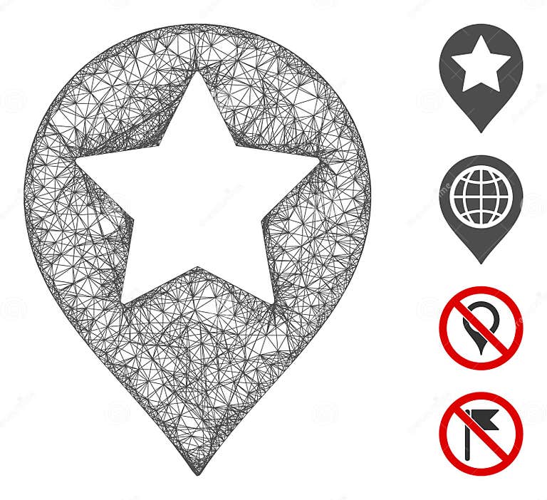 Star Map Marker Web Vector Mesh Illustration Stock Illustration ...