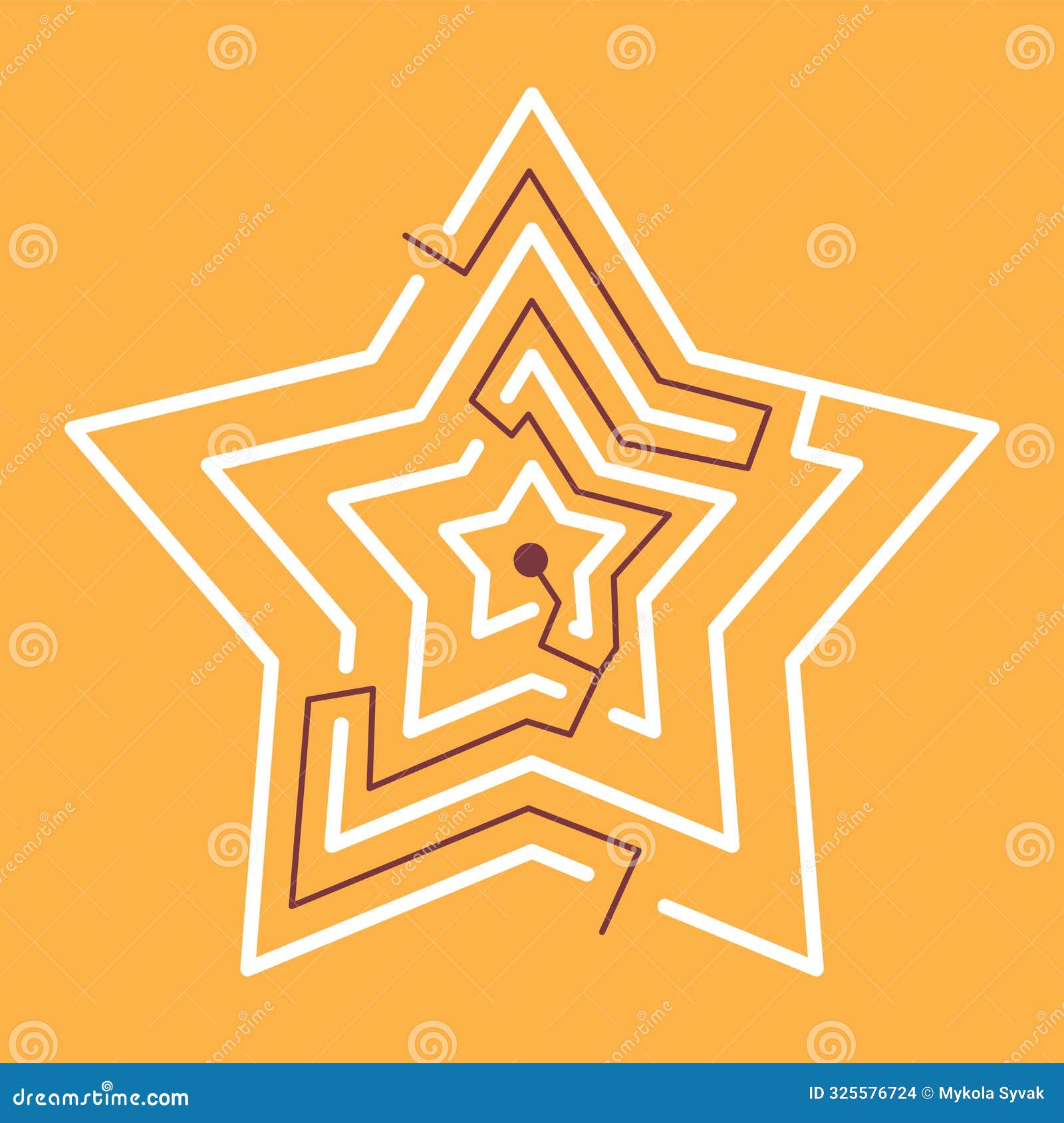 Star Maze Game Labyrinth Puzzle Stock Illustration - Illustration of ...