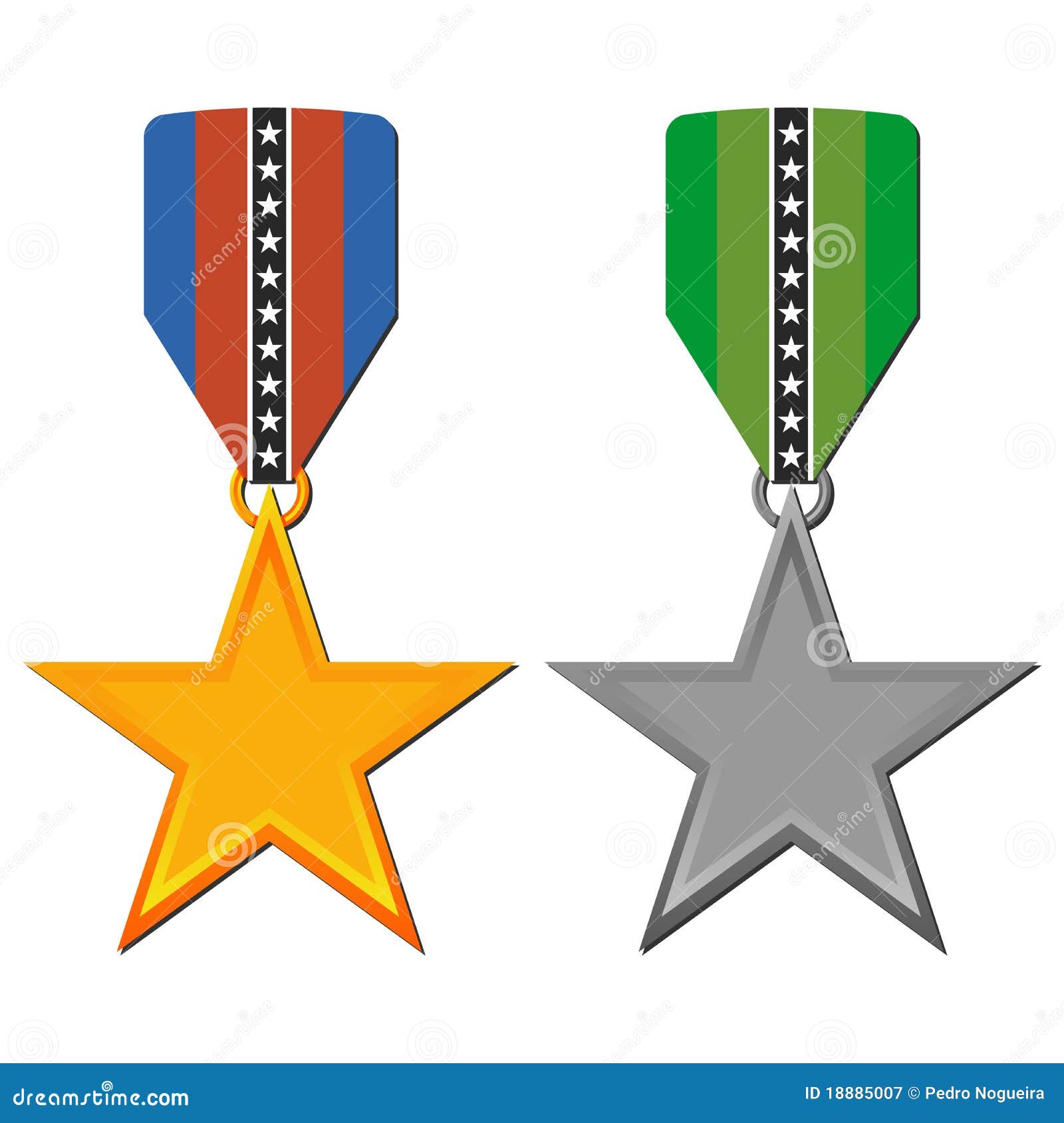Star medals stock vector. Illustration of trophy, ribbon - 18885007