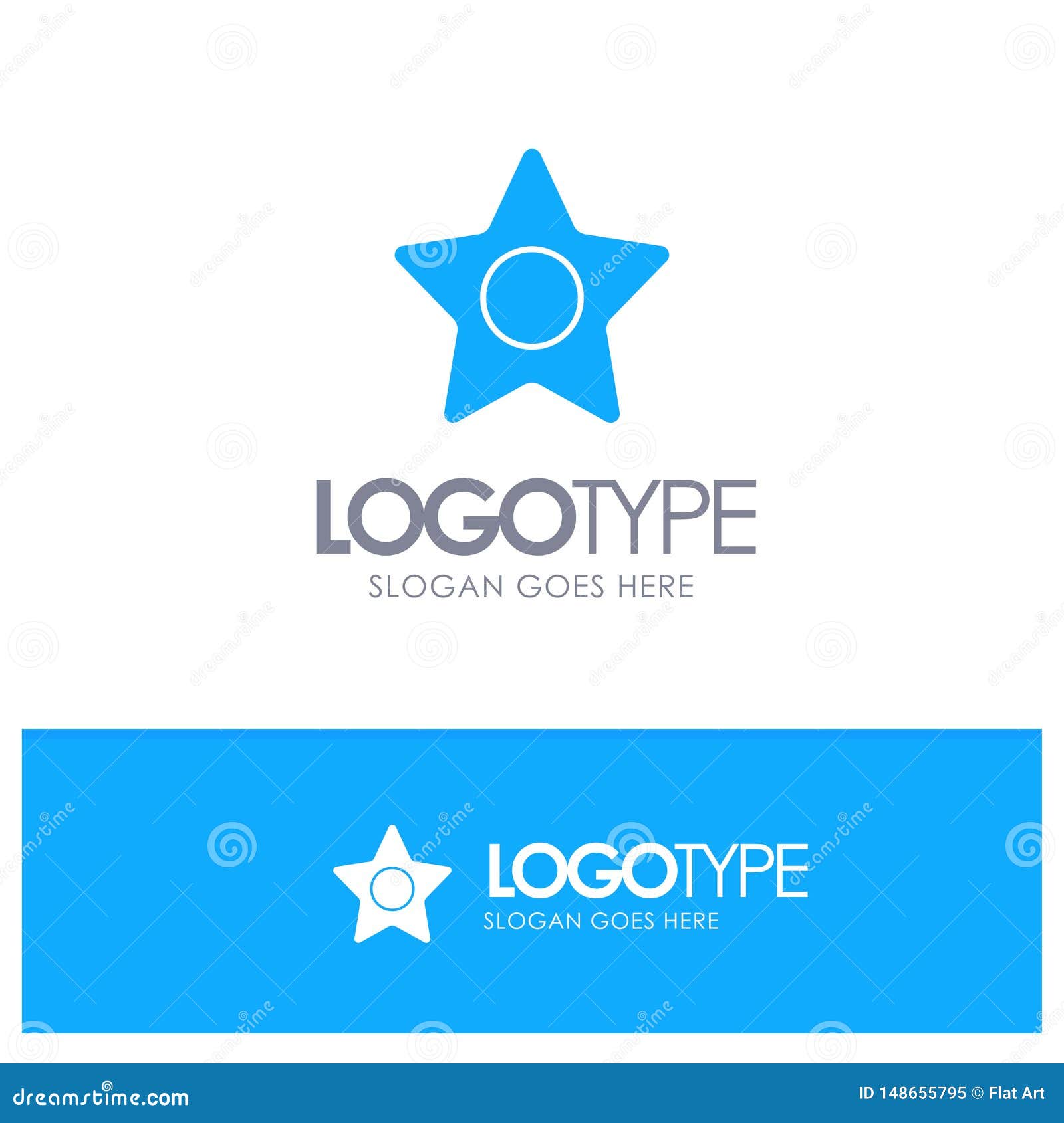 Star, Media, Studio Blue Solid Logo with Place for Tagline Stock Vector ...