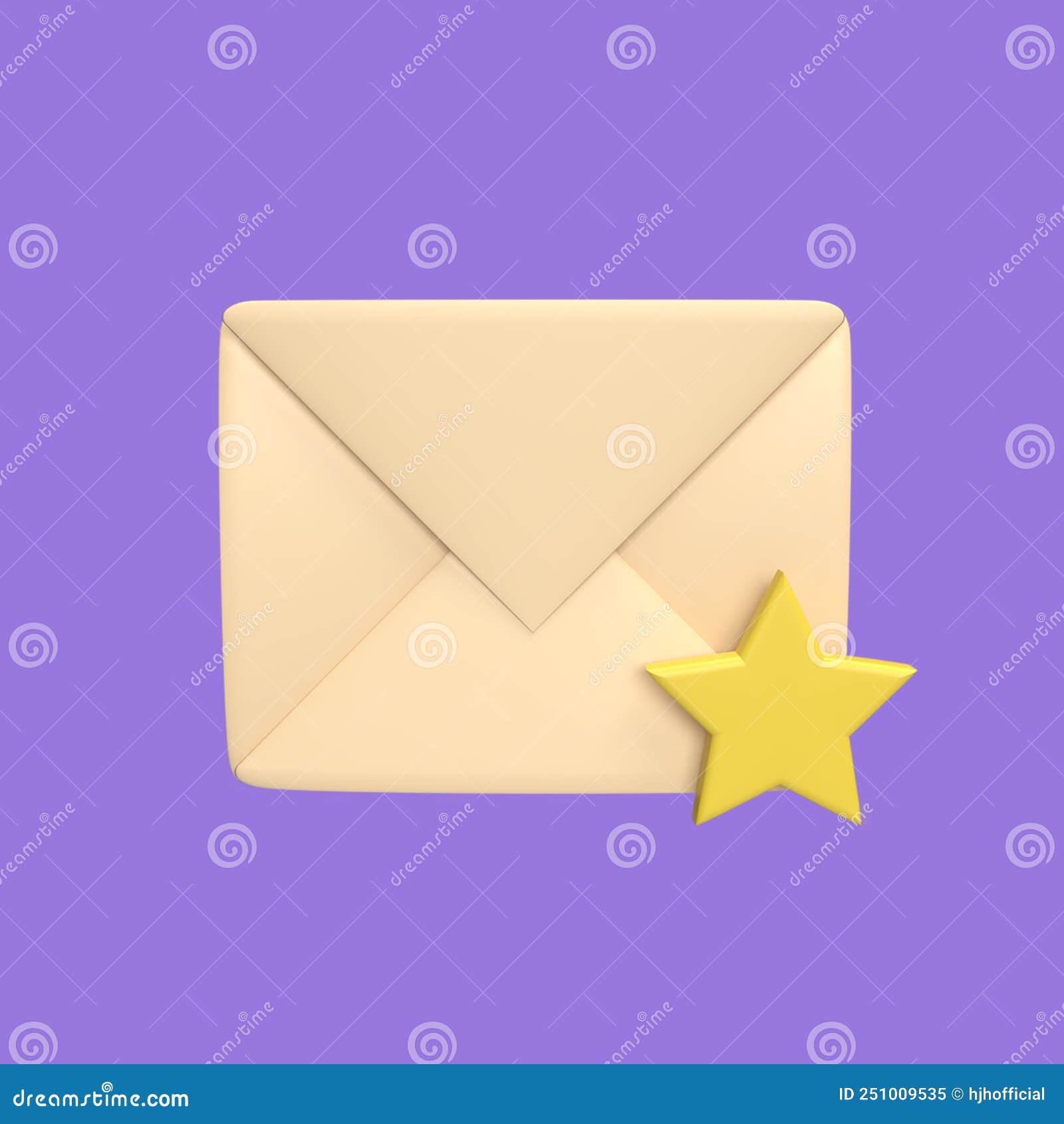 Star Messages 3d Icon Model Cartoon Style Concept. Render Illustration ...