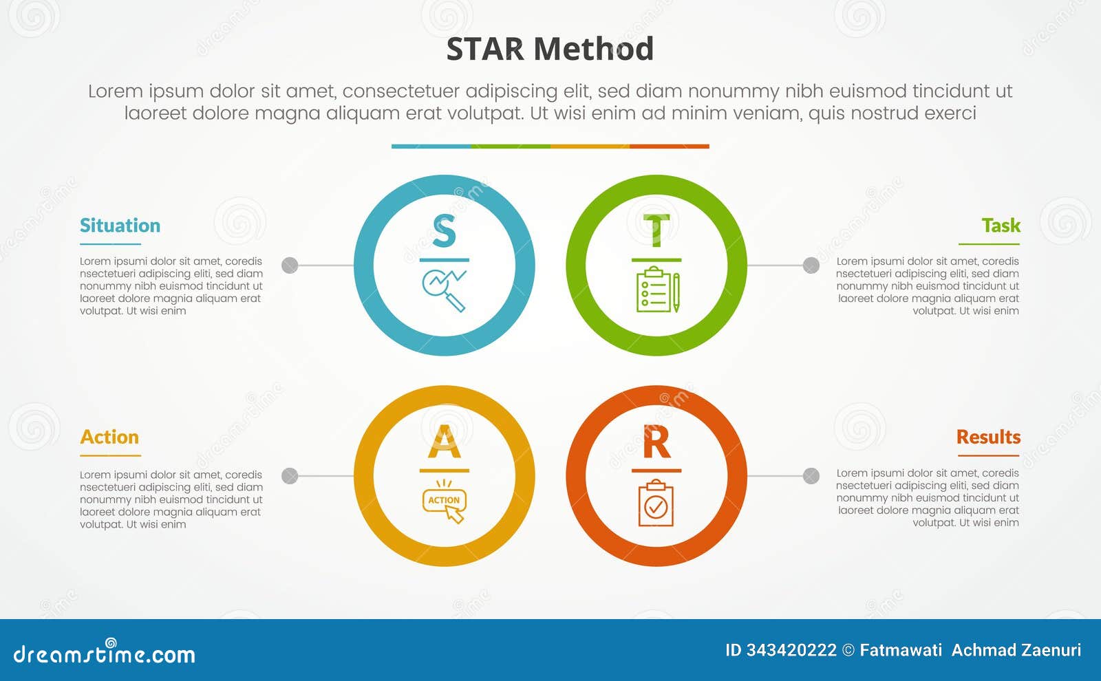 STAR Method Infographic Concept for Slide Presentation with Big Circle ...