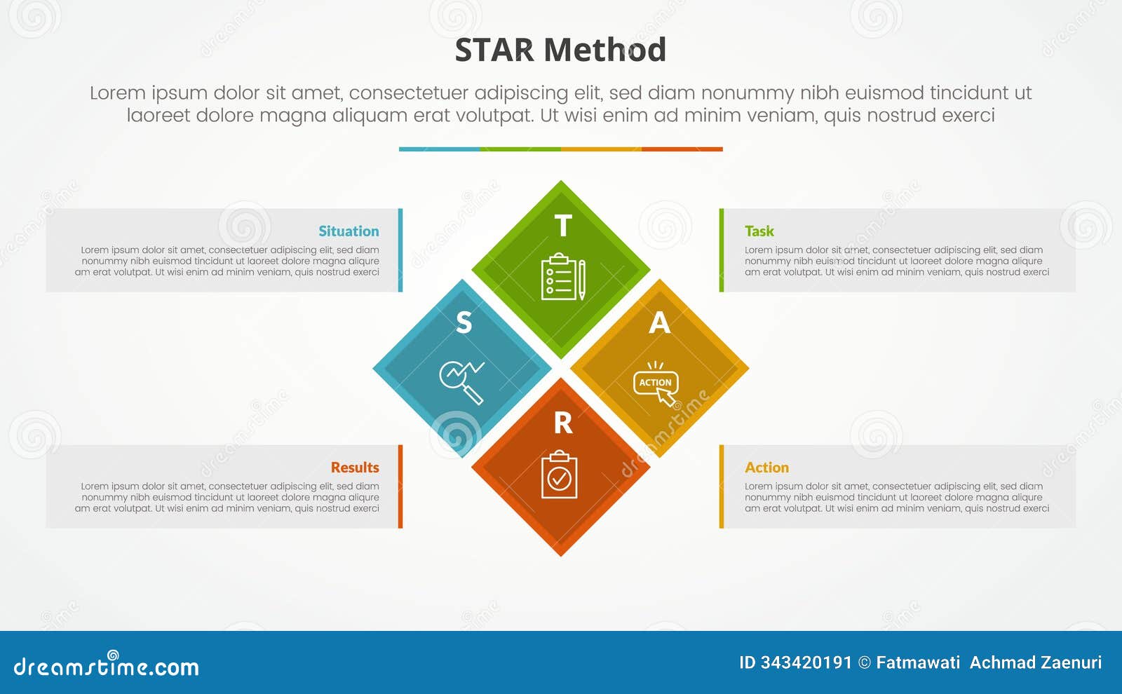 STAR Method Infographic Concept For Slide Presentation With Diamond ...