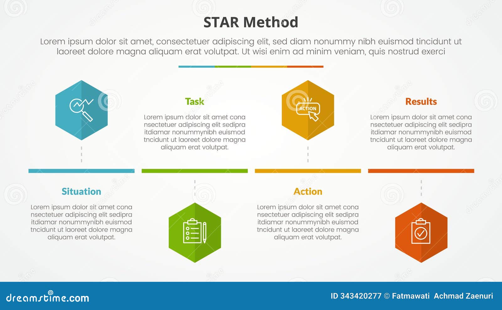 STAR Method Infographic Concept for Slide Presentation with Hexagon or ...