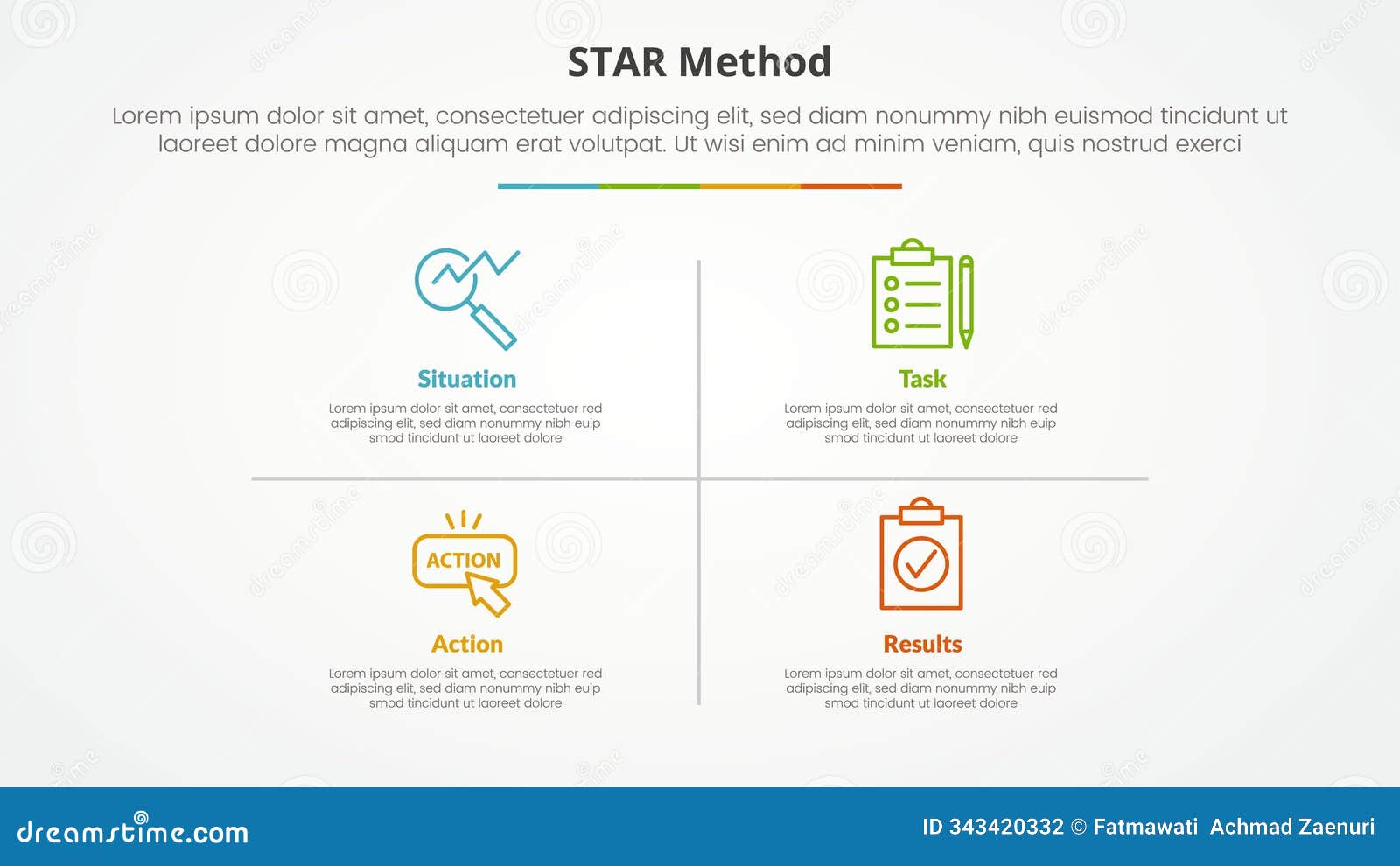 STAR Method Infographic Concept for Slide Presentation with Matrix ...