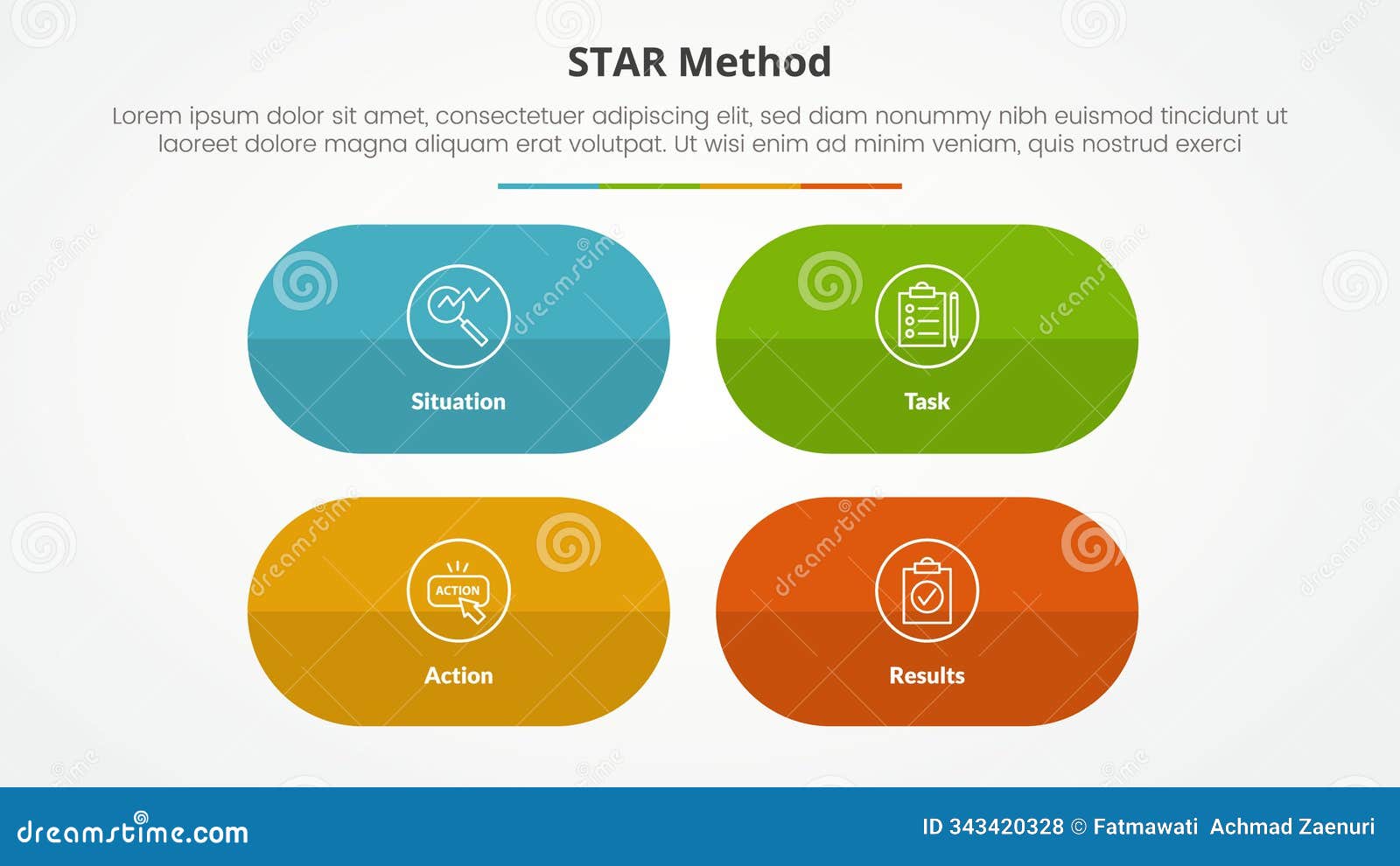 STAR Method Infographic Concept for Slide Presentation with Round ...