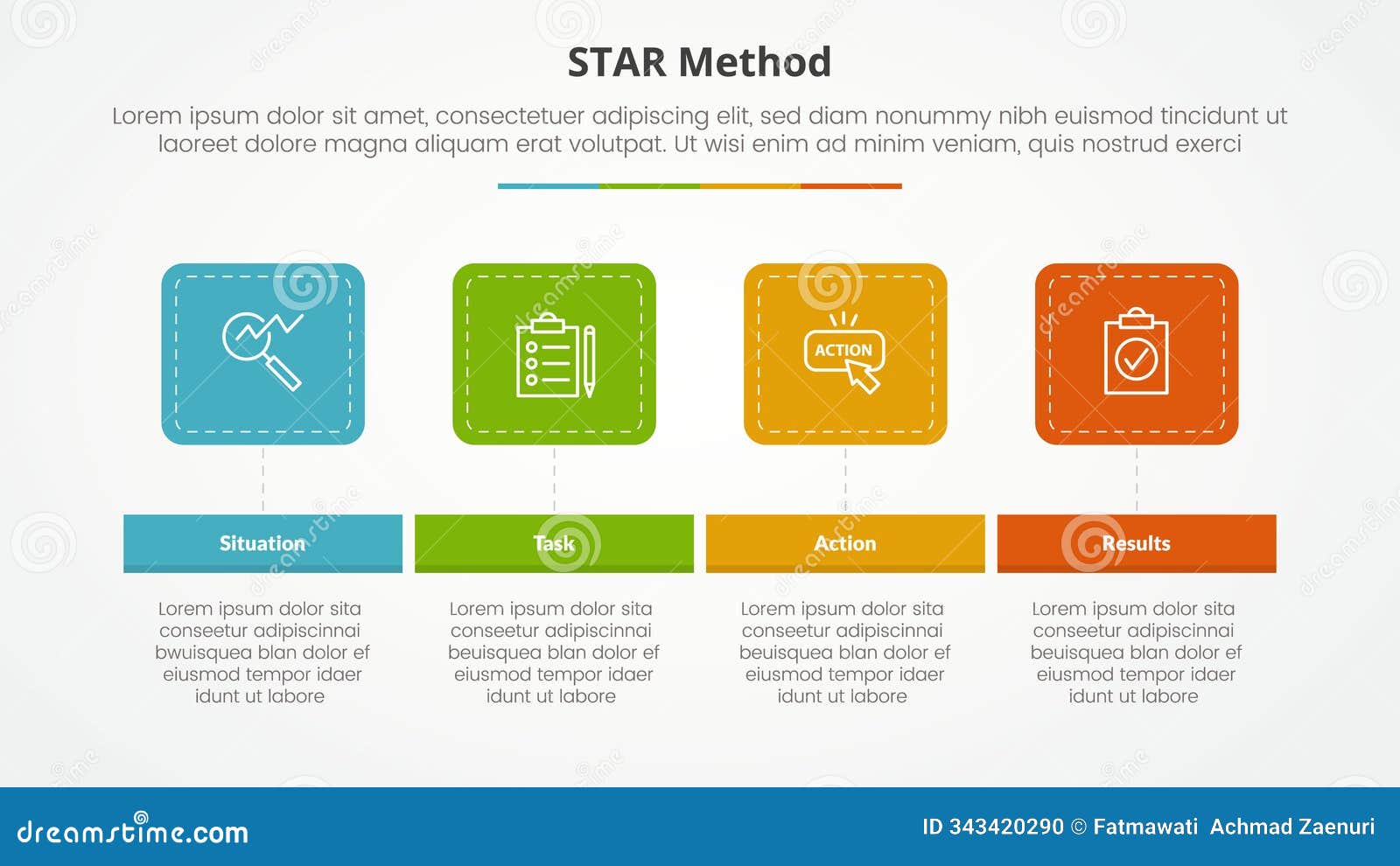 STAR Method Infographic Concept for Slide Presentation with Round ...
