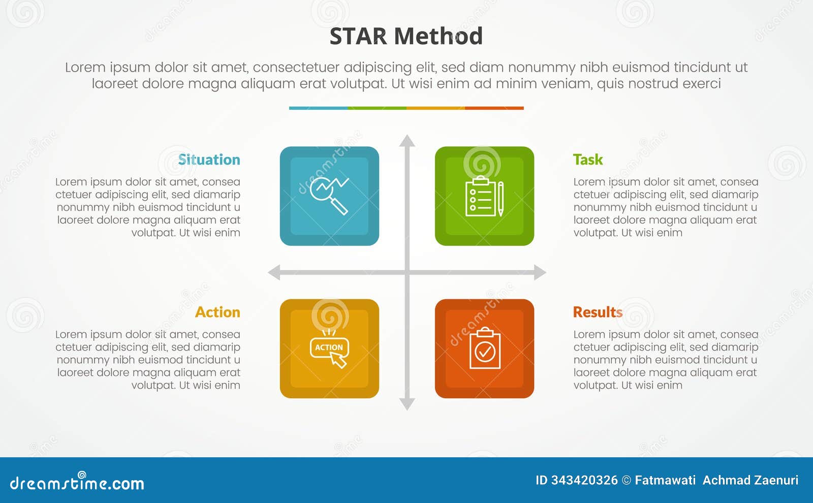 STAR Method Infographic Concept for Slide Presentation with Square Box ...