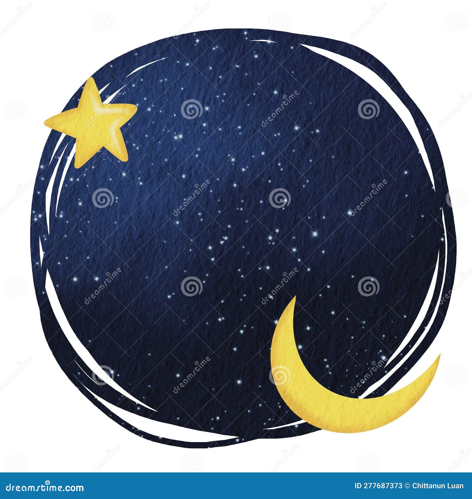 Star and Moon Banner for Decoration on Night Time and Astronomical ...
