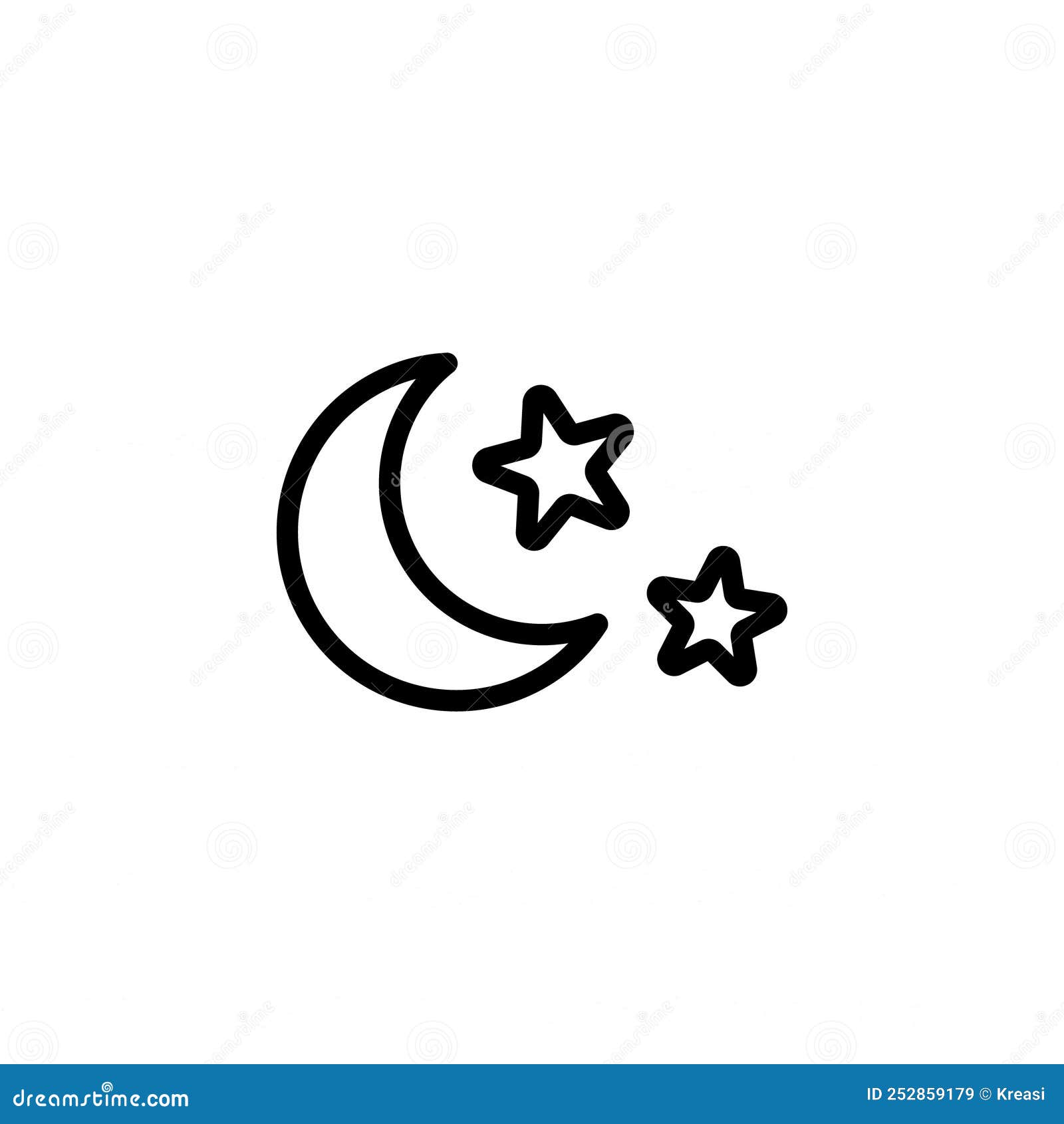 Star and Moon Line Icon Vector Stock Vector - Illustration of galaxy ...