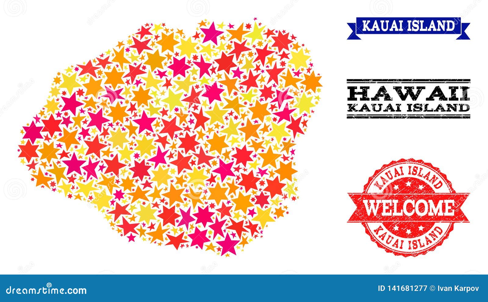 Star Mosaic Map of Kauai Island and Grunge Stamps Stock Vector ... Star Mosaic Map of Kauai Island and Grunge Stamps Stock Vector ...